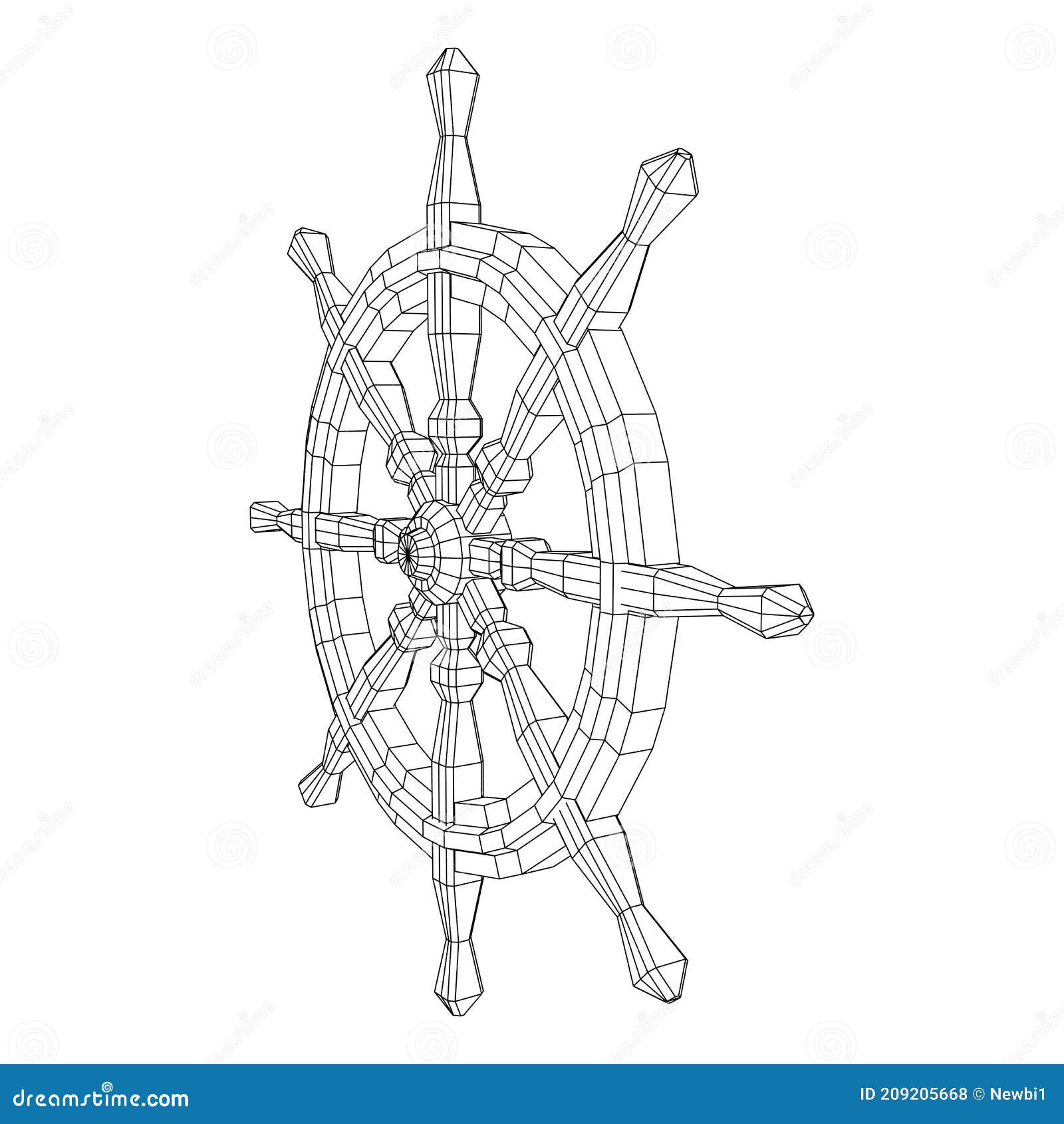 Ship Steering Wheel. Marine Rudder Stock Vector - Illustration of path ...
