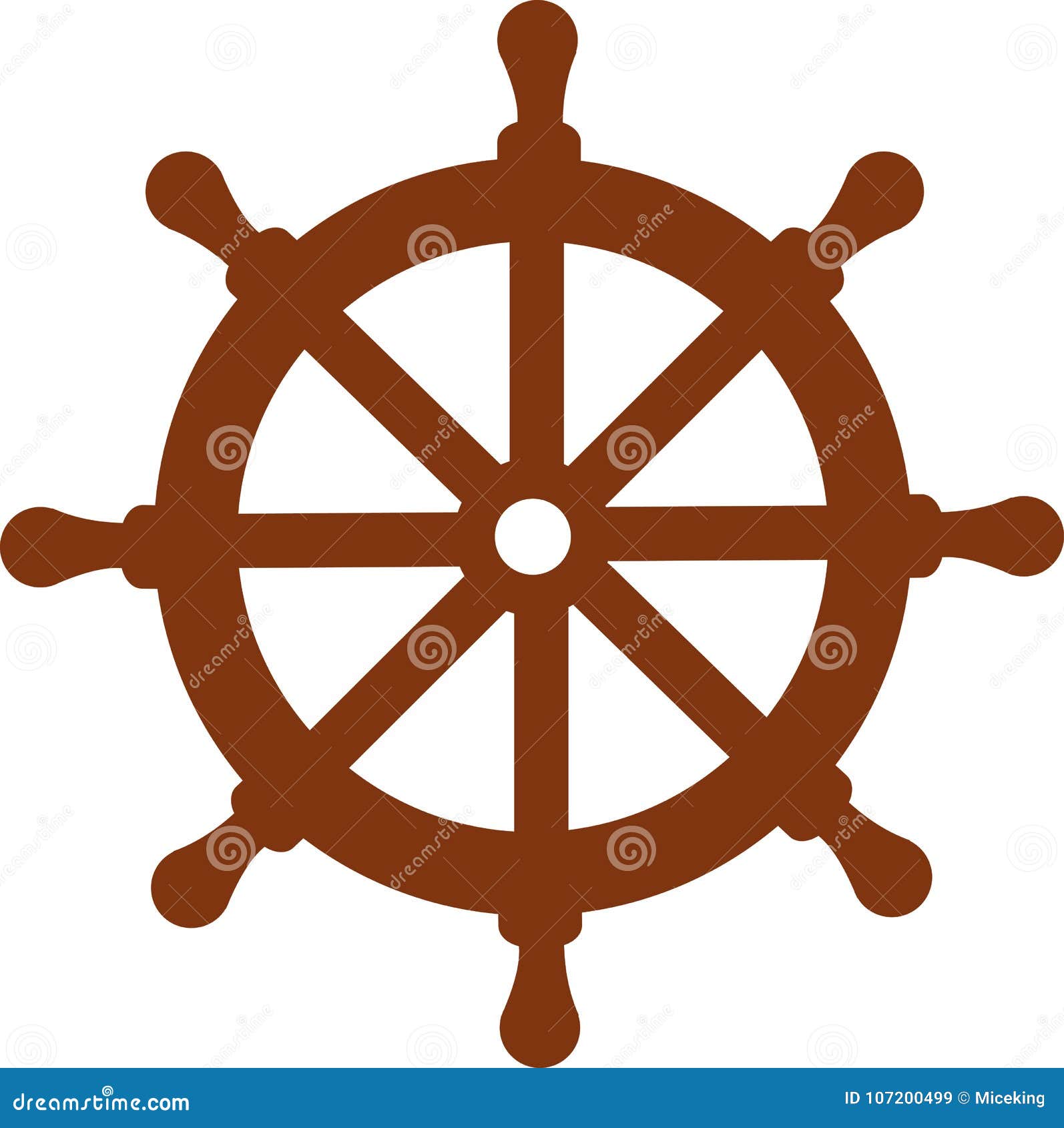 Ship Steering Wheel And Rope Isolated On White Background. Seafaring ...