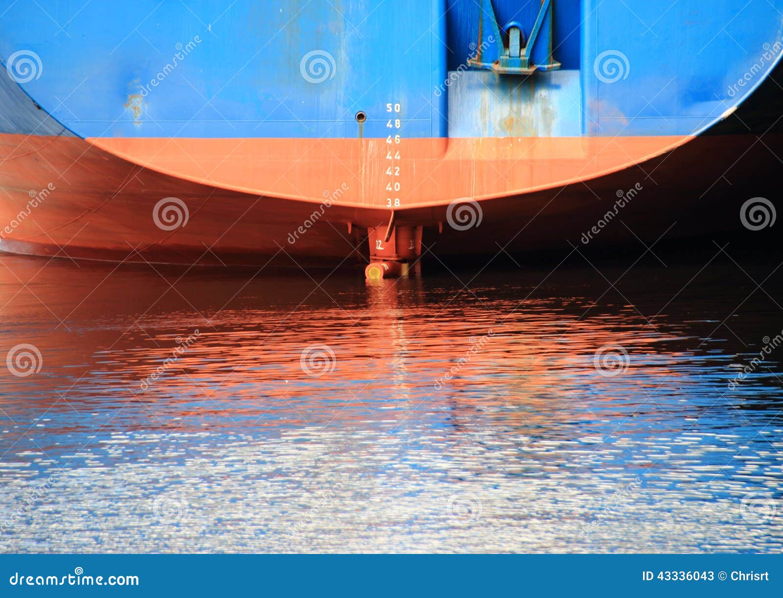 Ship Stern with Reflection in Harbor Water Stock Image - Image of ...