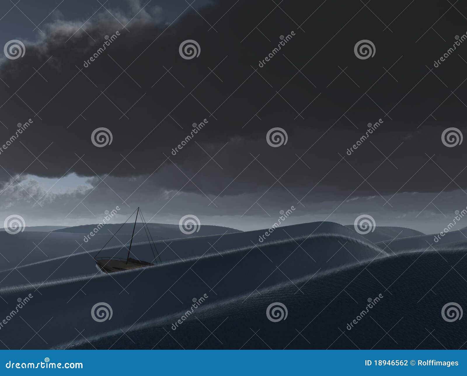 Ship On Stormy Sea Stock Photography | CartoonDealer.com #18946562