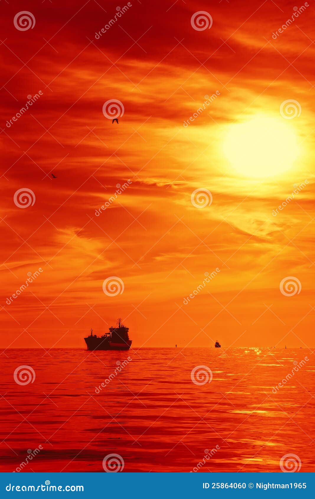 Ship in sunset stock photo. Image of commerce, shine - 25864060
