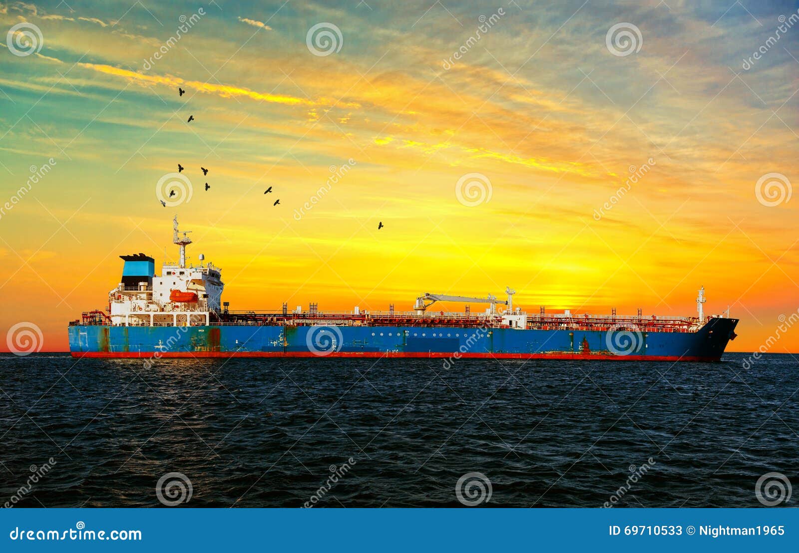Ship and sunset stock image. Image of container, nautical - 69710533