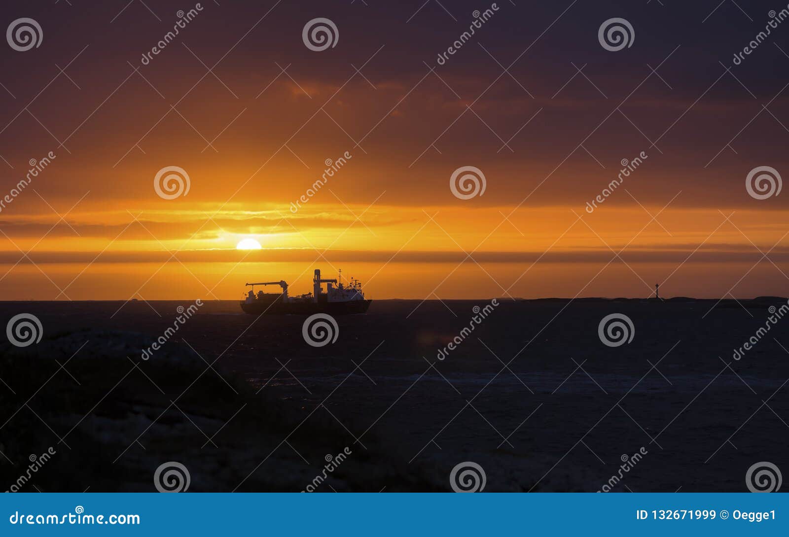 Ship in the sunset stock image. Image of holiday, nature - 132671999