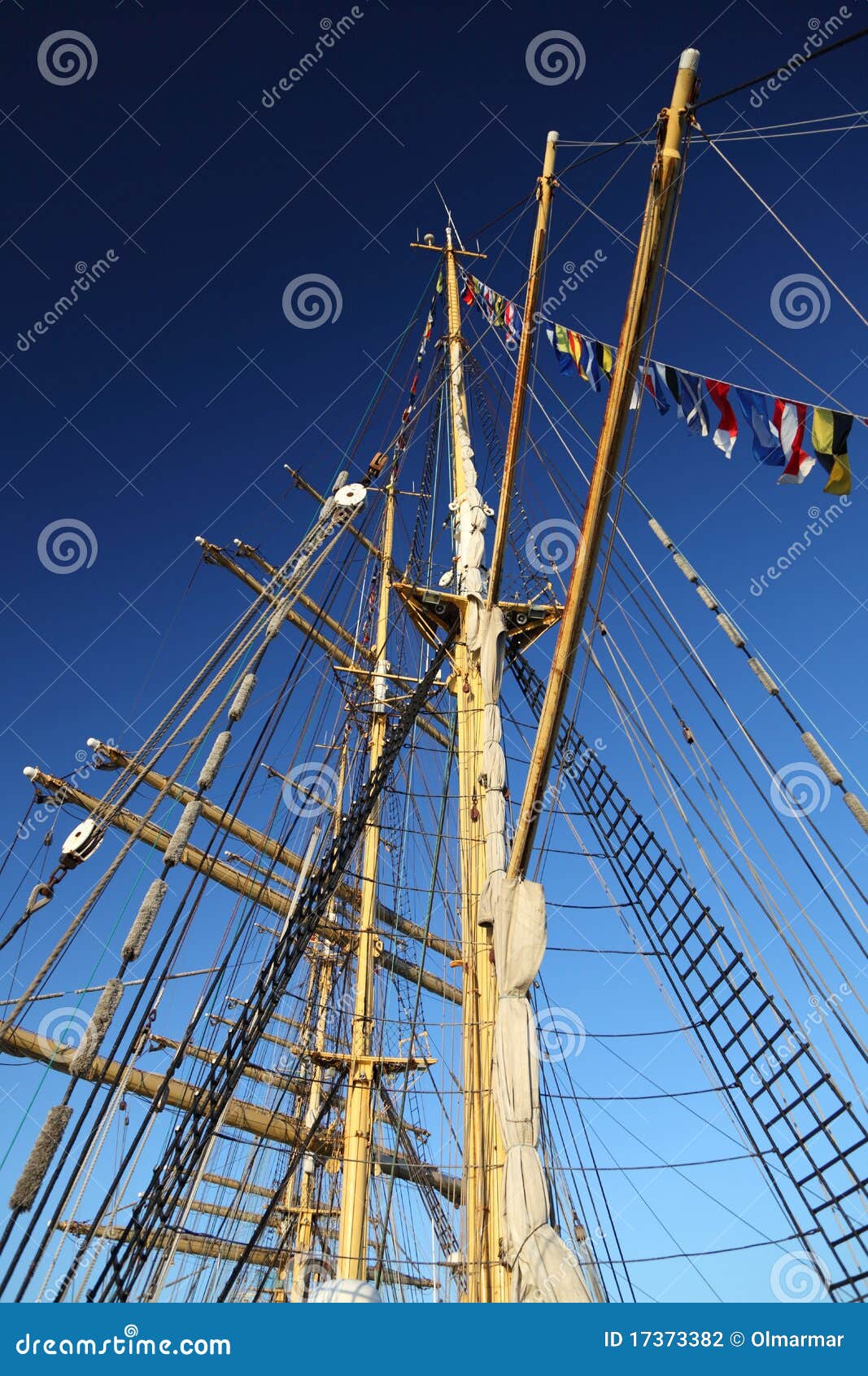 Ship Tackles, Rigging on a Old Frigate Stock Photo - Image of equipment ...