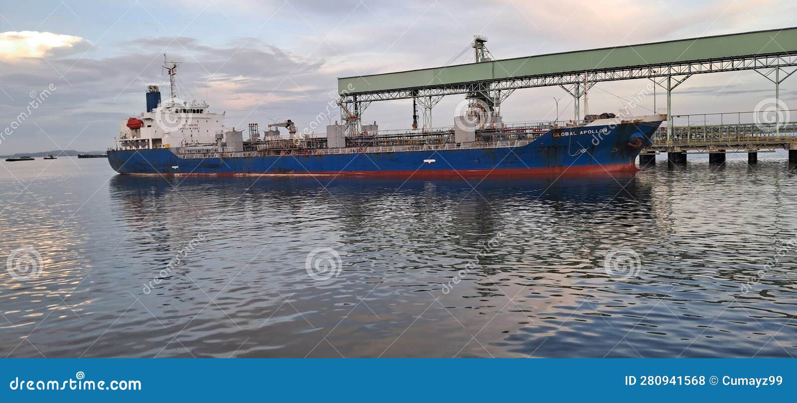 Ship Tanker Loading Balikpapan Port Stock Photo - Image of jetty, ship ...