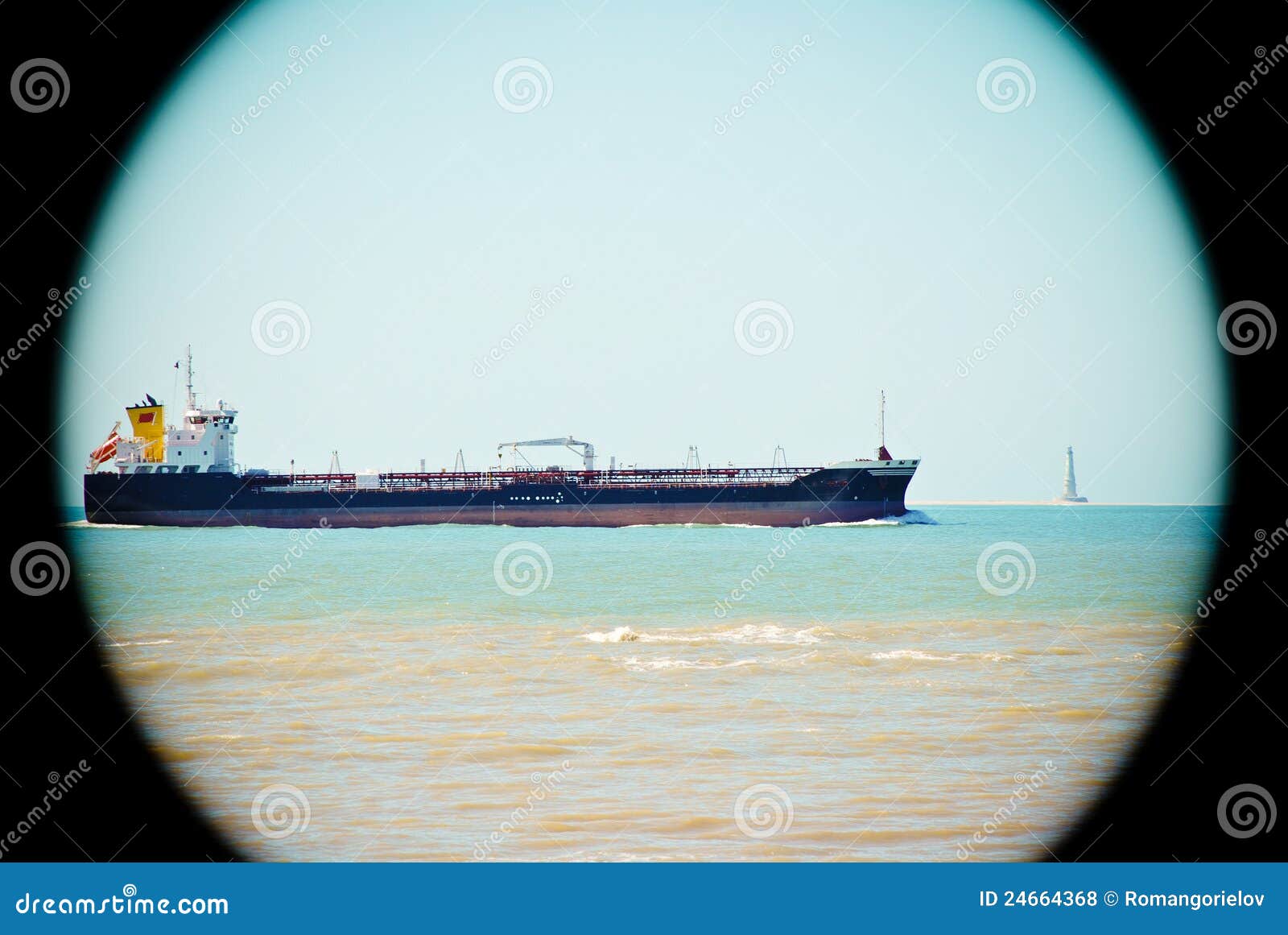 Ship in the telescope stock photo. Image of barge, boat - 24664368