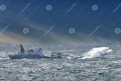 Ship in the tempest stock photo. Image of thunderstorm - 36241712