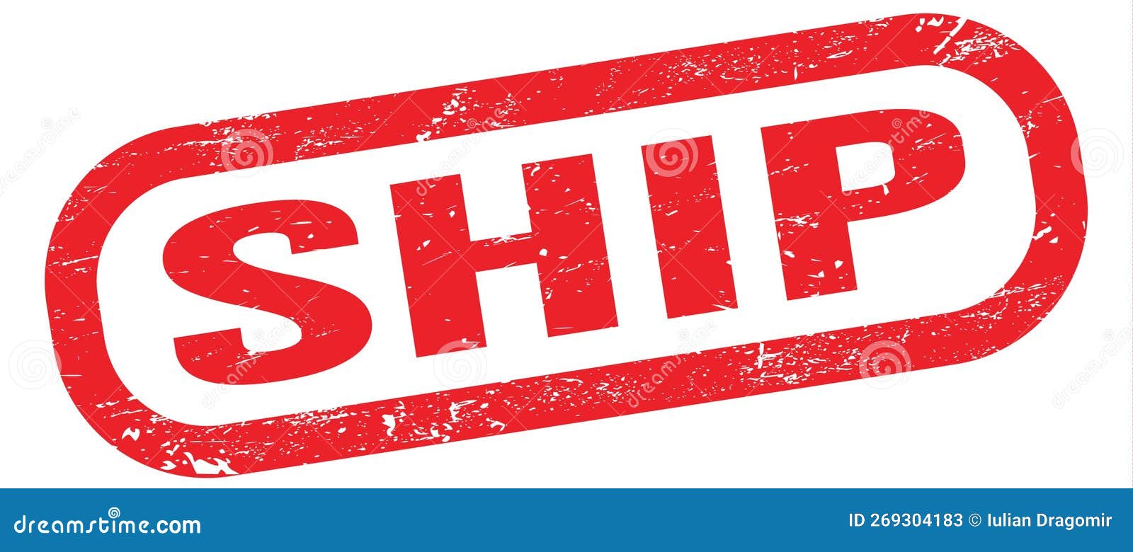 SHIP, Text on Red Rectangle Stamp Sign Stock Illustration ...