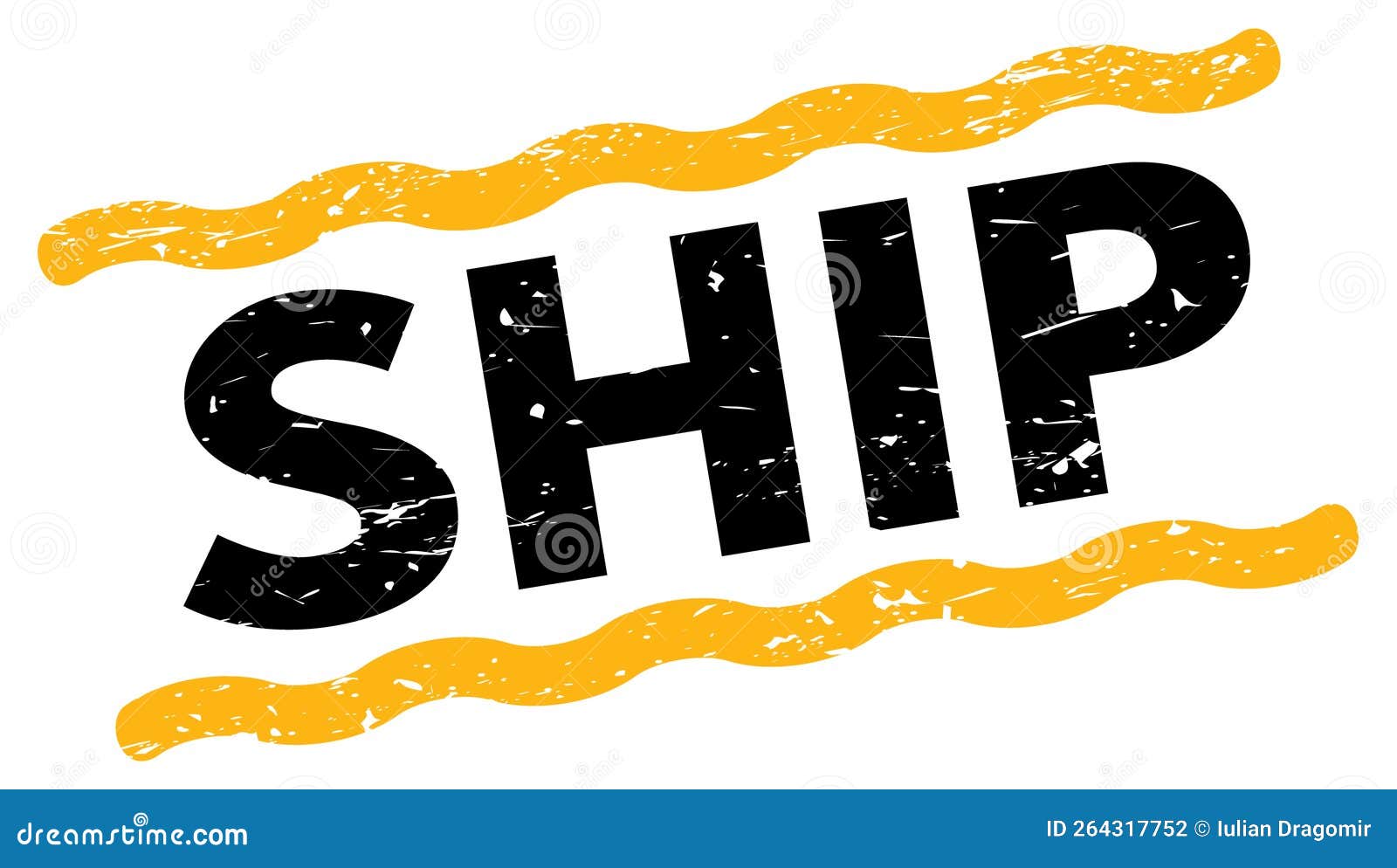 SHIP Text on Yellow-black Lines Stamp Sign Stock Illustration ...