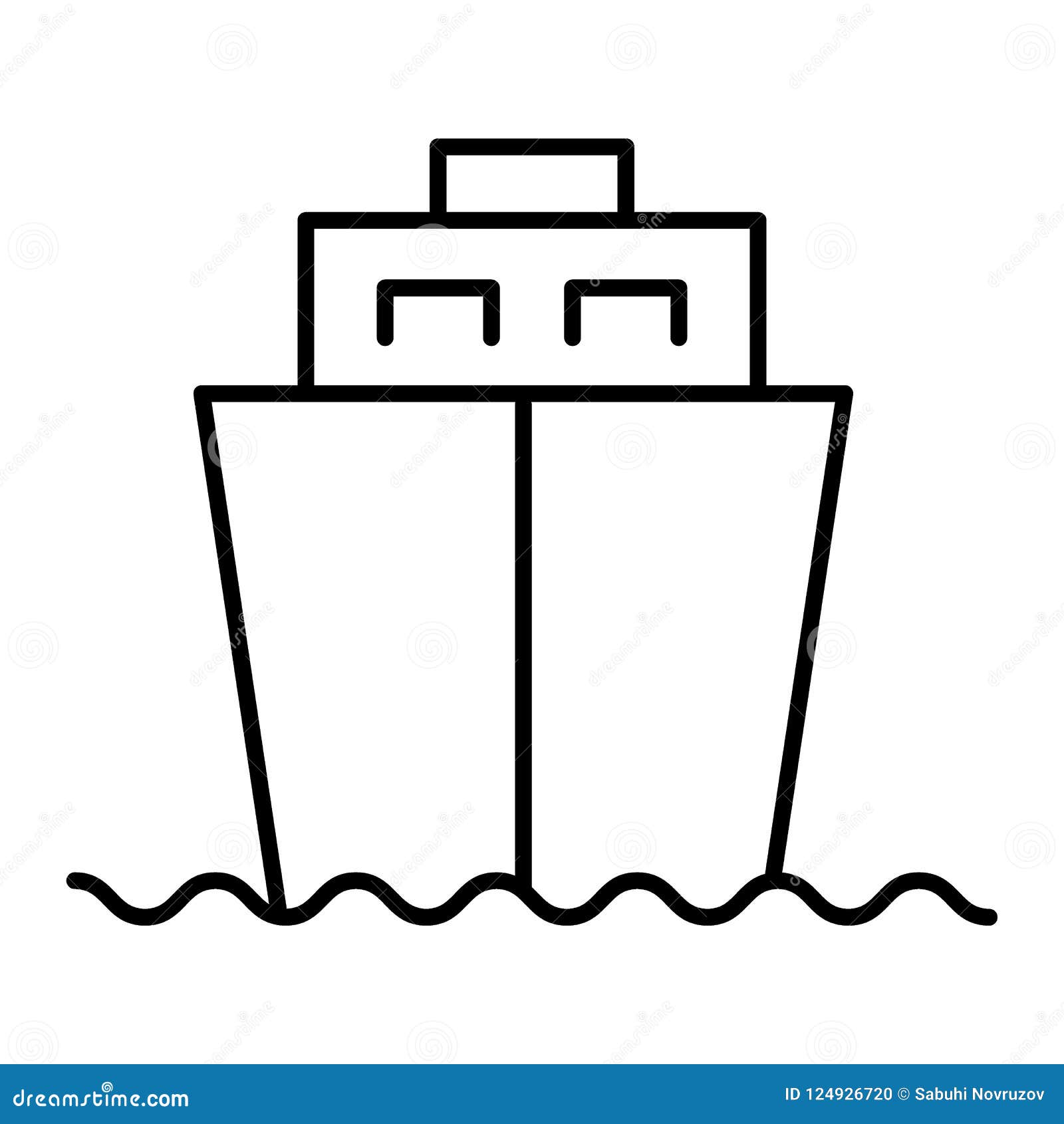 Ship Thin Line Icon. Liner Vector Illustration Isolated on White Stock ...