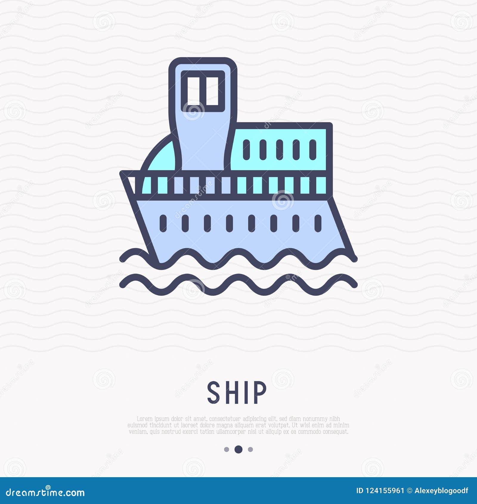 Ship Thin Line Icon, Side View Stock Vector - Illustration of journey ...