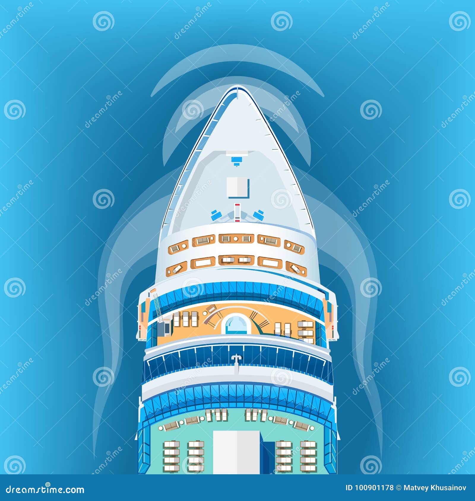 Ship Top View Vector Illustration Stock Vector - Illustration of aerial ...