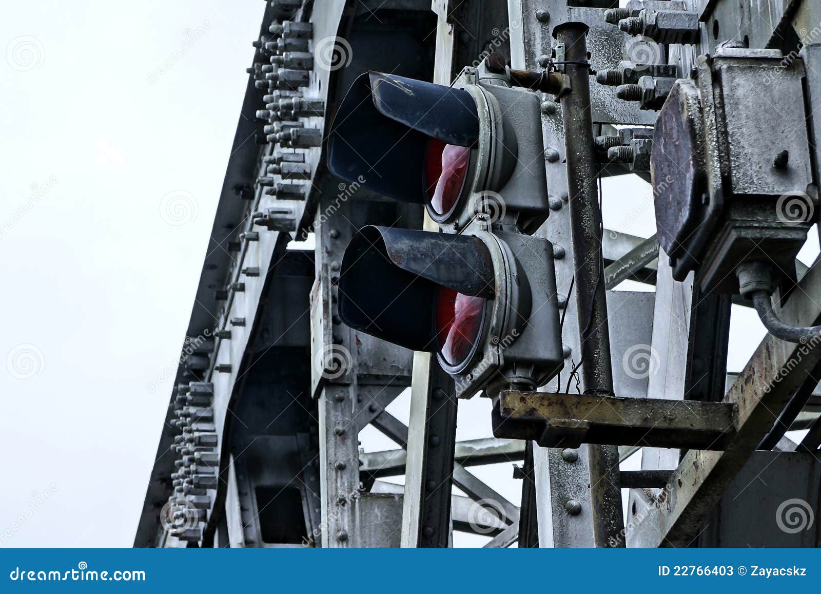 Ship Traffic Light Installed on Old Bridge Stock Image - Image of dirty ...