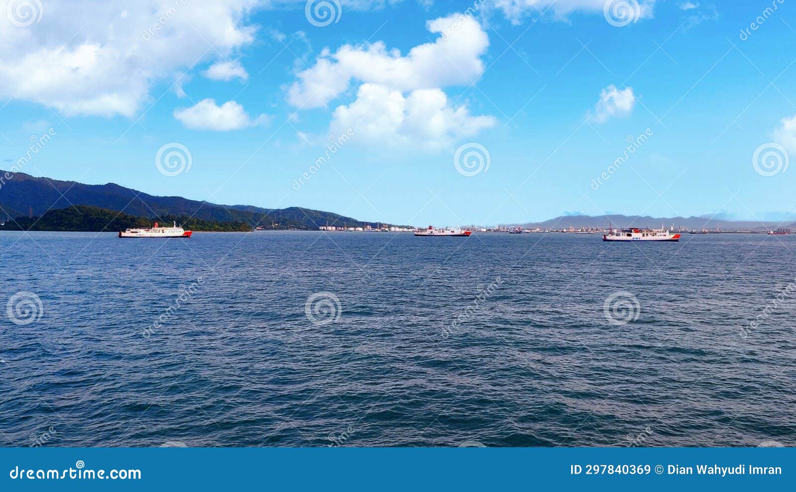Ship Traffic in the Middle of the Sea Stock Image - Image of indonesia ...