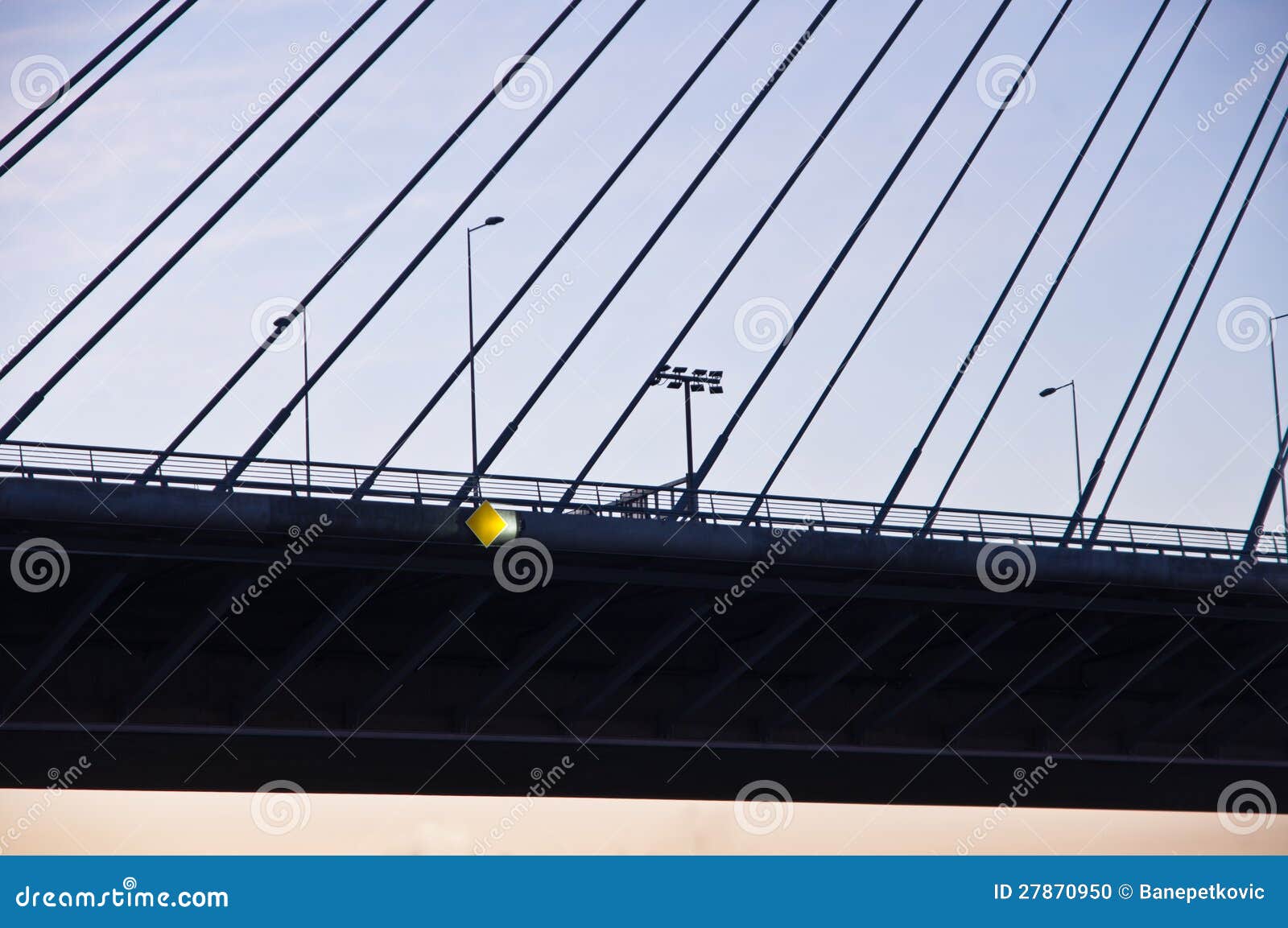 Ship Traffic Signs on a Suspension Bridge Stock Photo - Image of road ...