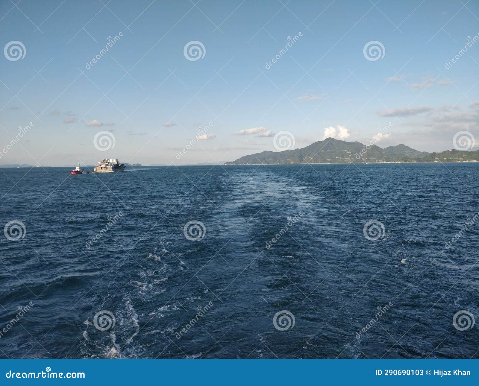 Ship Trail after Ship Passing Over Sea Stock Image - Image of trail ...