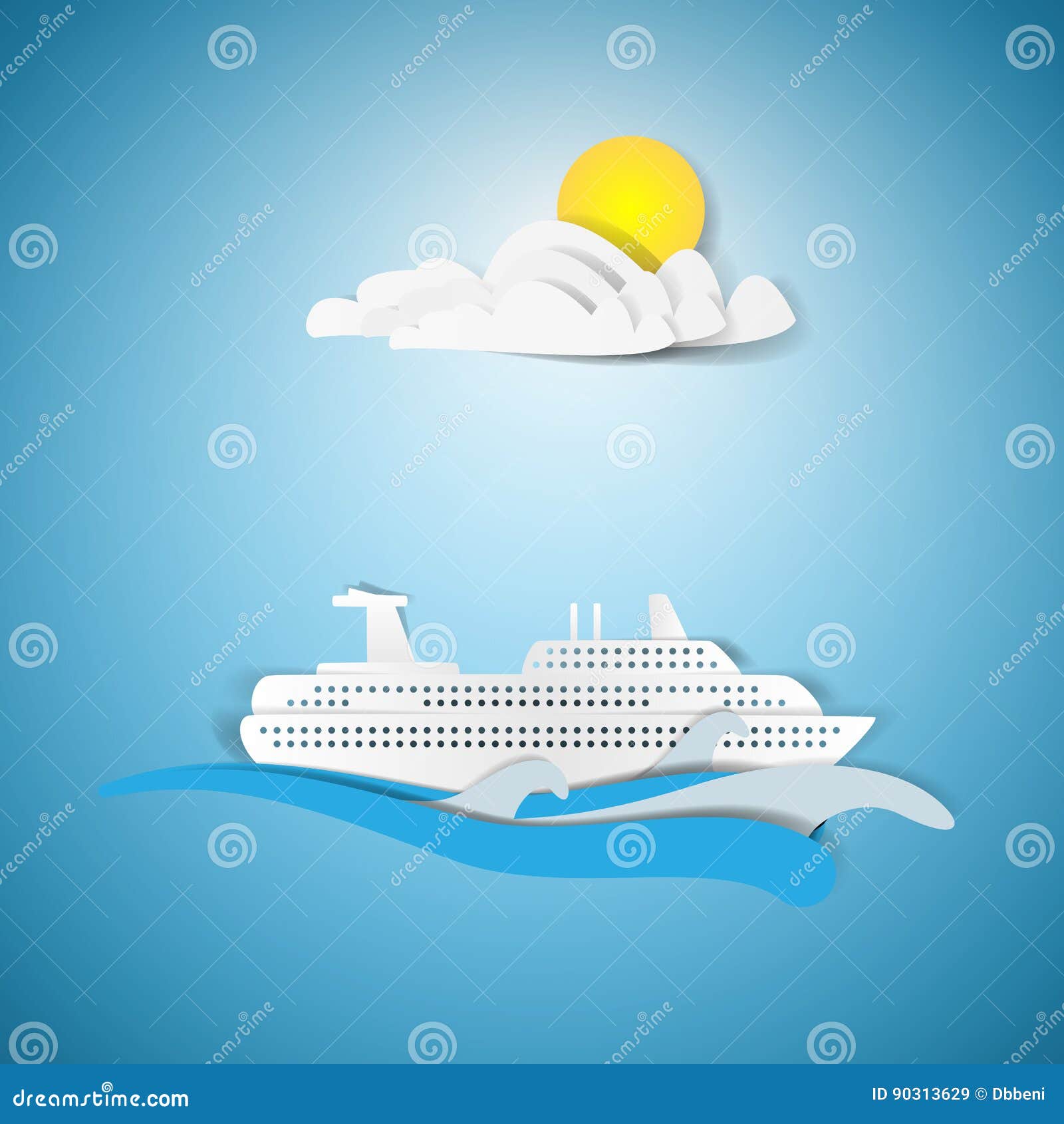 Ship Trip Paper Cutout Design Stock Vector - Illustration of paper ...