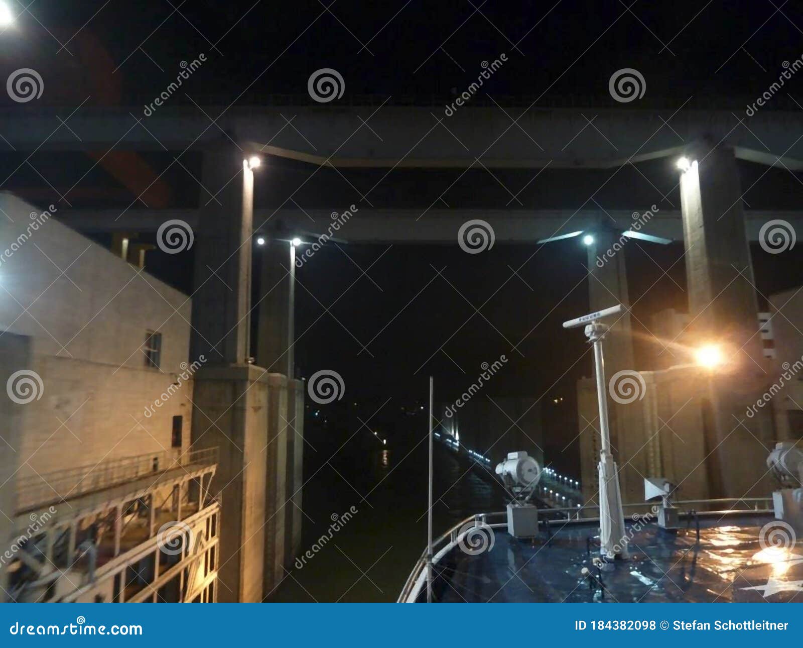 With the Ship Trough a Floodgate Stock Photo - Image of steel, modern ...