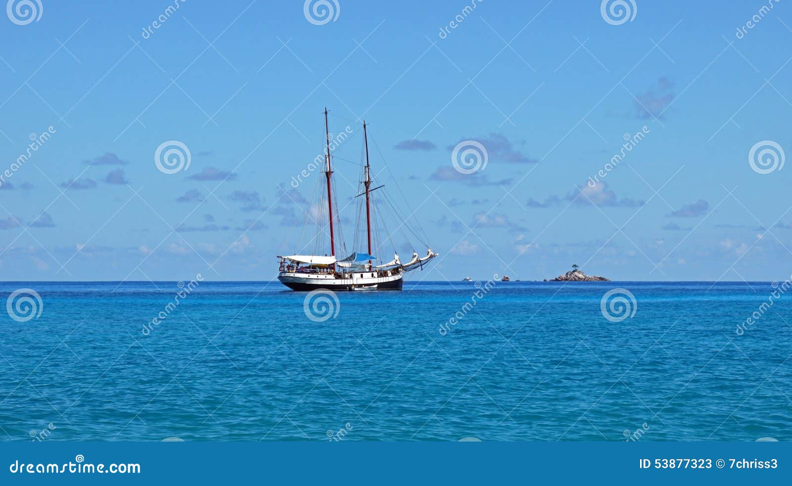 Ship in turquoise stock image. Image of advertising, swim - 53877323