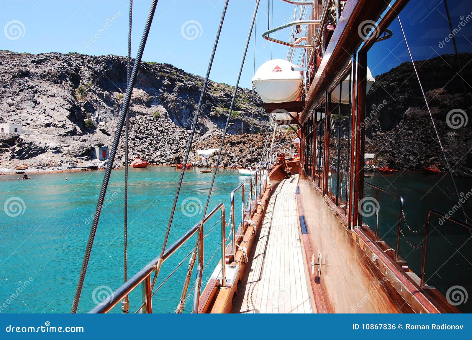 Ship on turquoise water stock photo. Image of blue, sail - 10867836