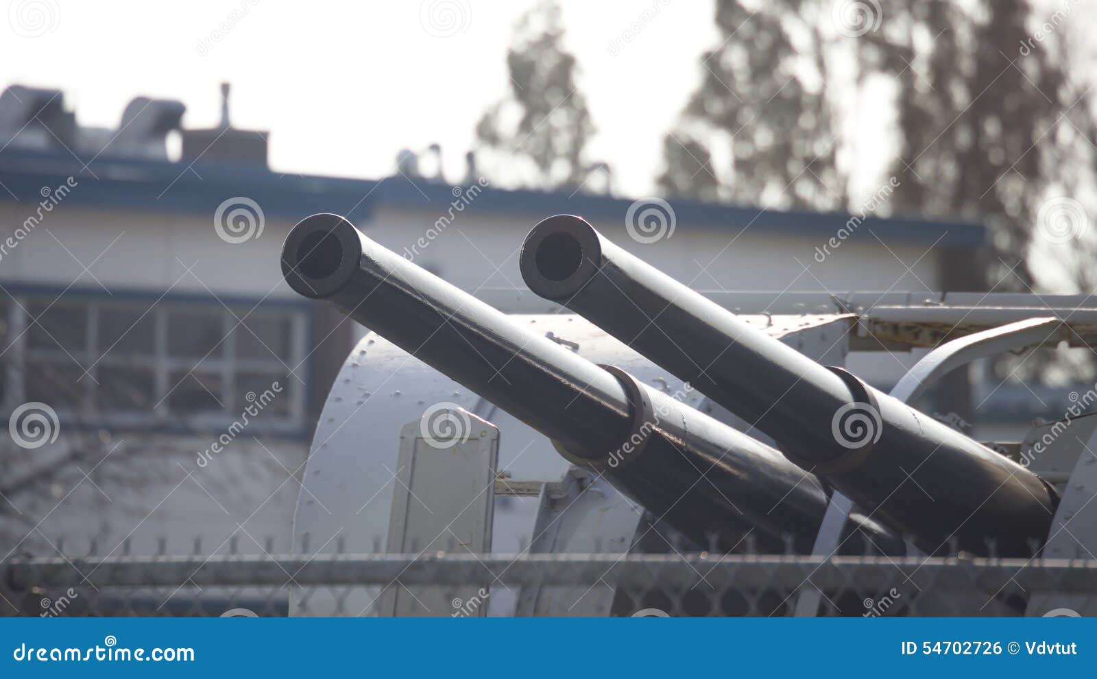 Ship twin cannon stock photo. Image of army, projectile - 54702726