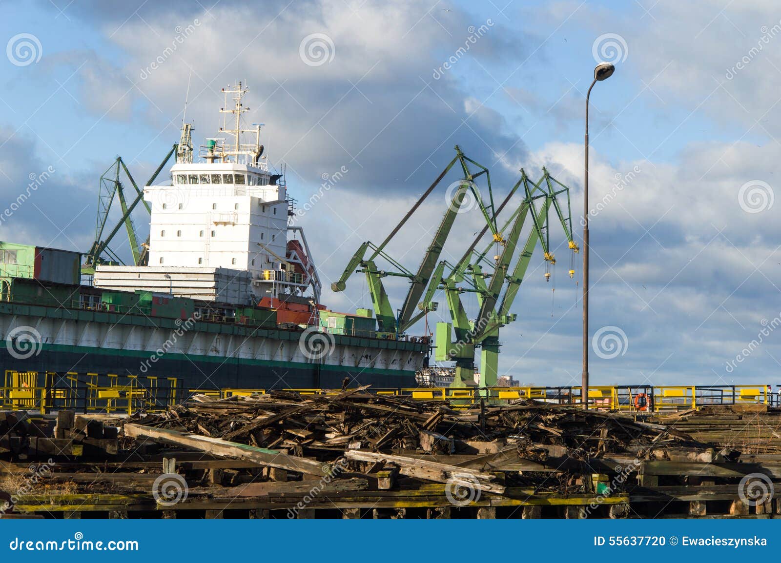Ship under construction stock photo. Image of pile, loading - 55637720