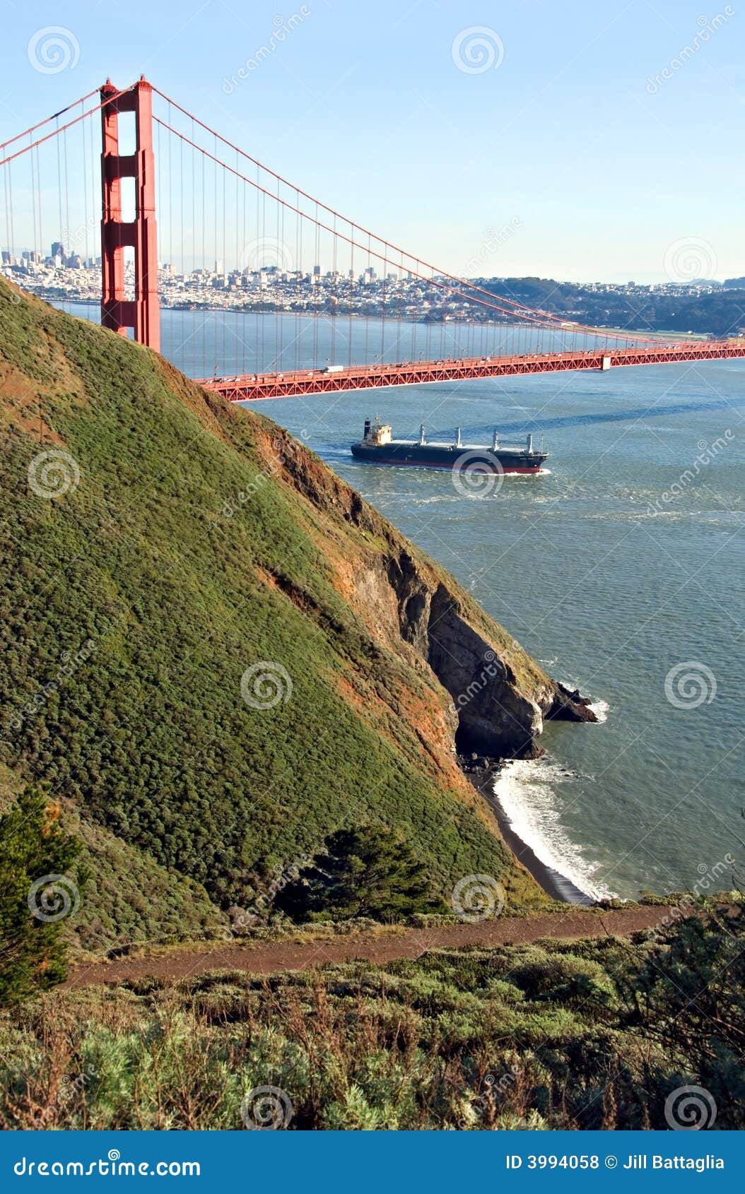 Ship Under Golden Gate Bridge Stock Photo - Image of bridge, holiday ...