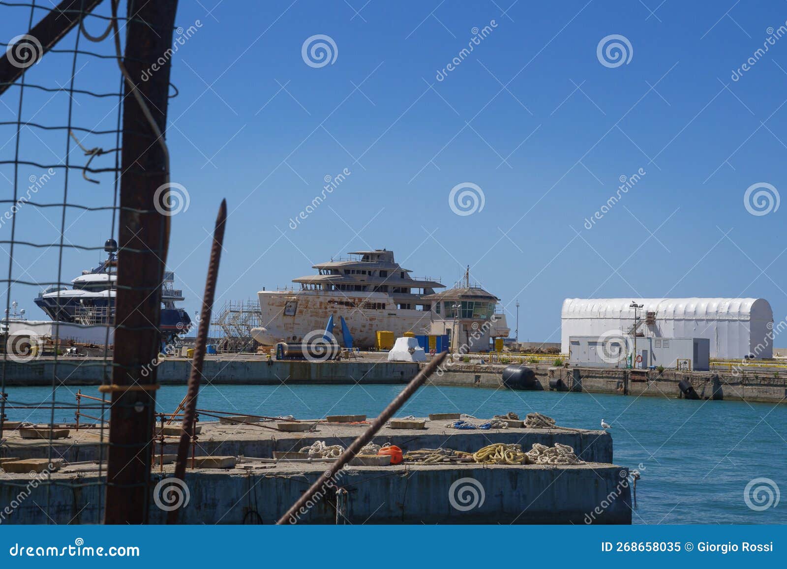 Ship Under Maintenance at a Outdoor Shipyard Editorial Image - Image of ...