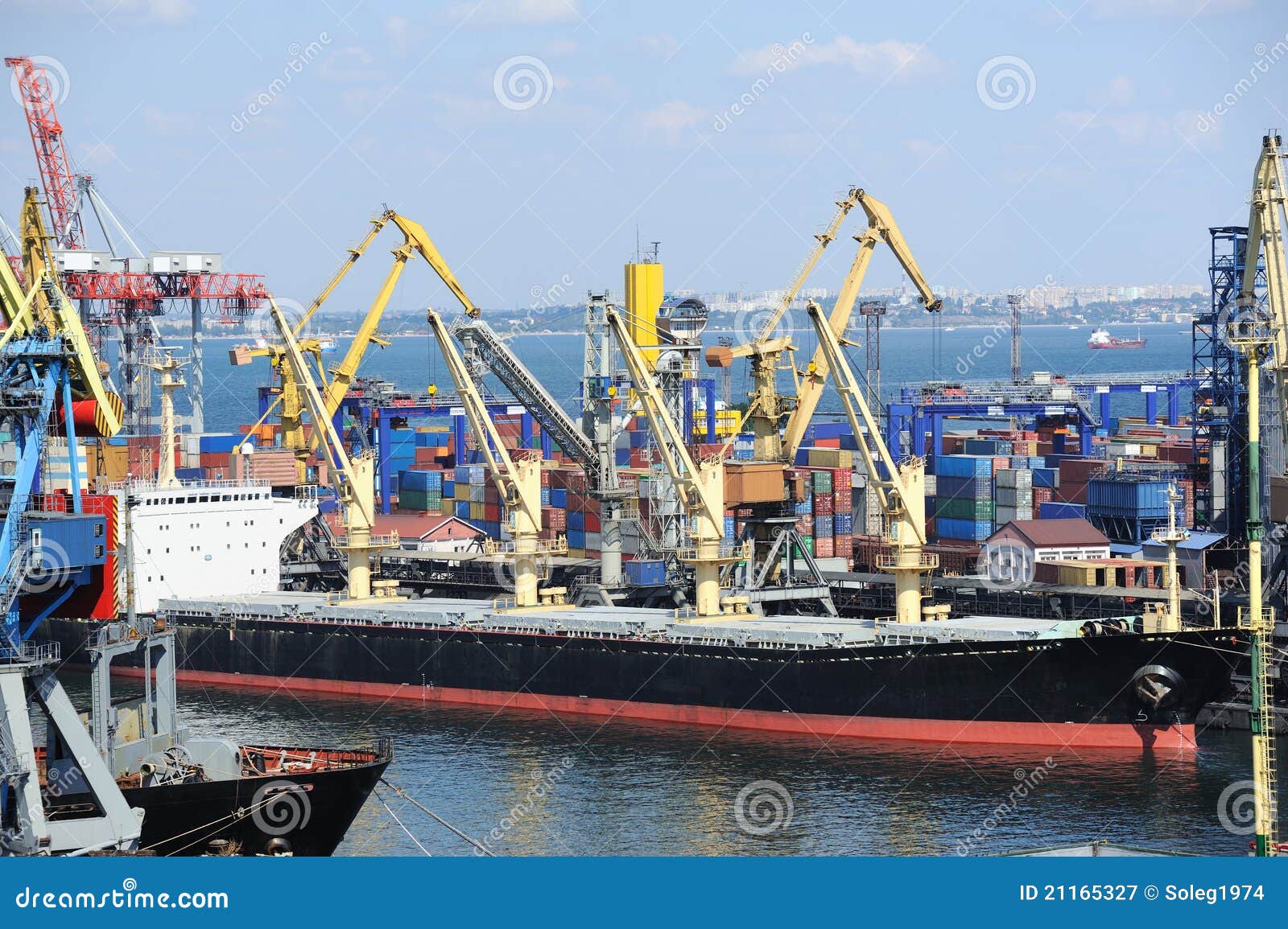Ship is Unloaded at the Port Stock Image - Image of logistics, commerce ...
