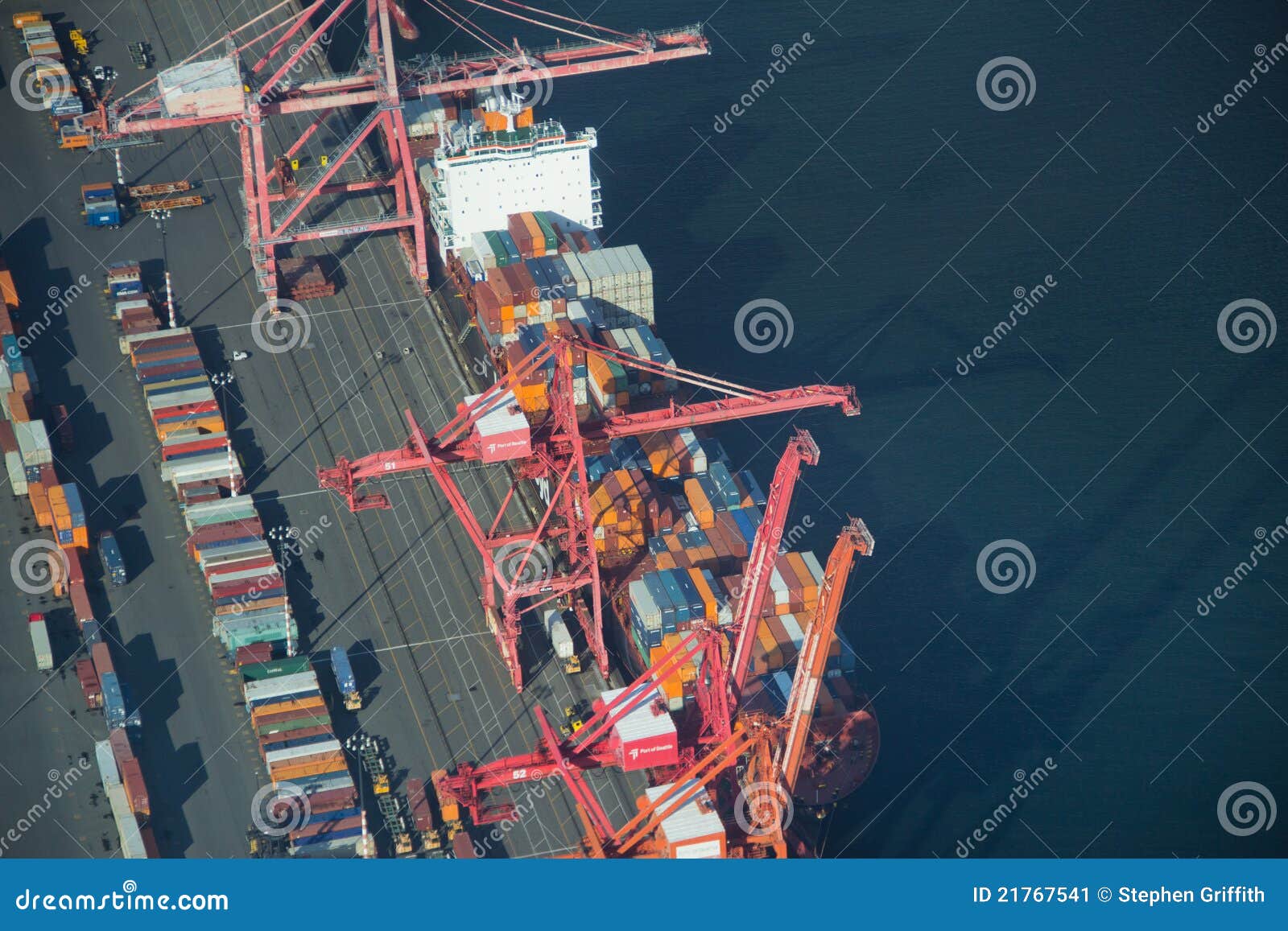 Ship Unloading at Dock stock image. Image of export, crane - 21767541