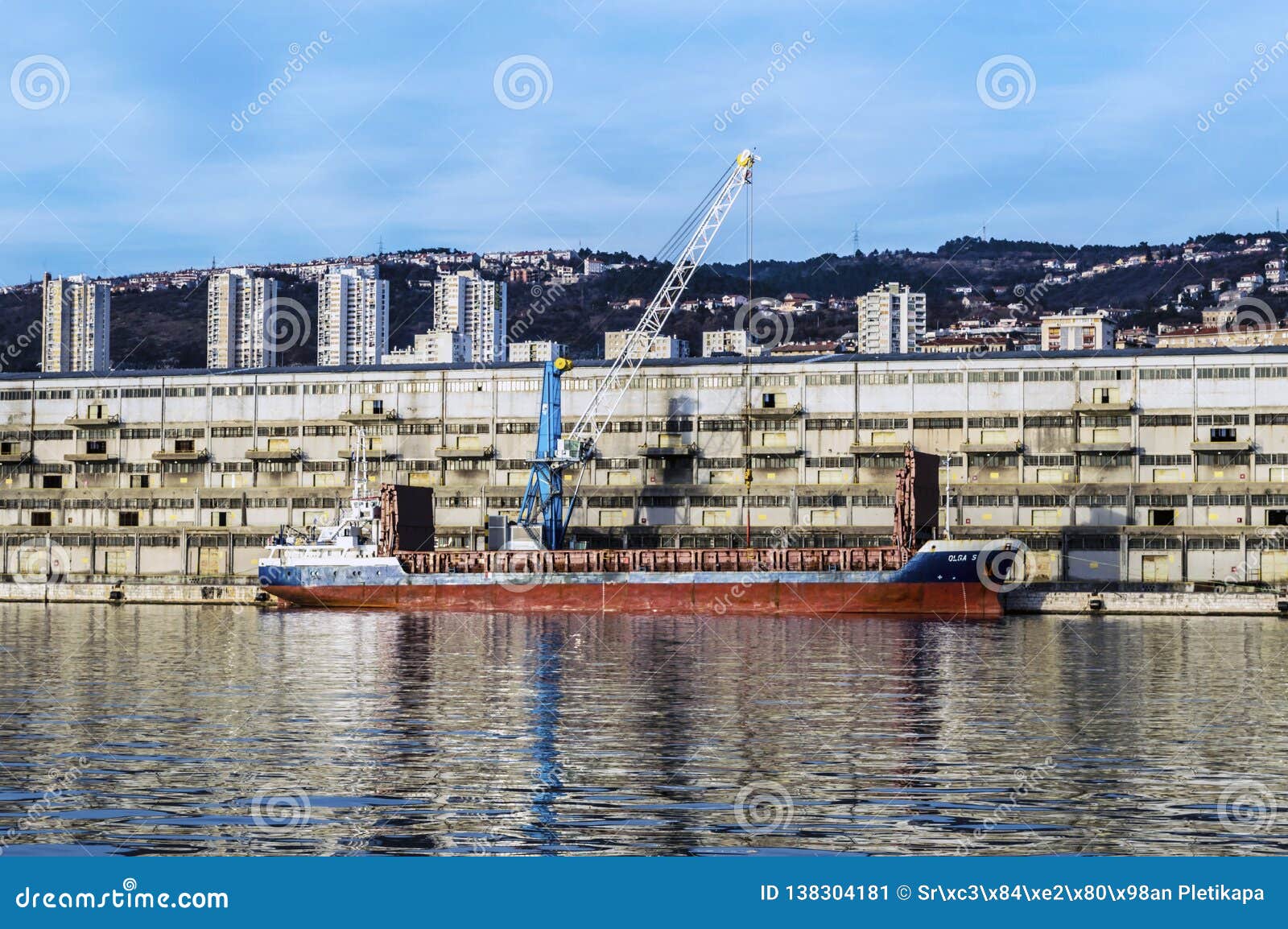 Ship Unloading at the Dock in a Port of Rijeka Stock Image - Image of ...