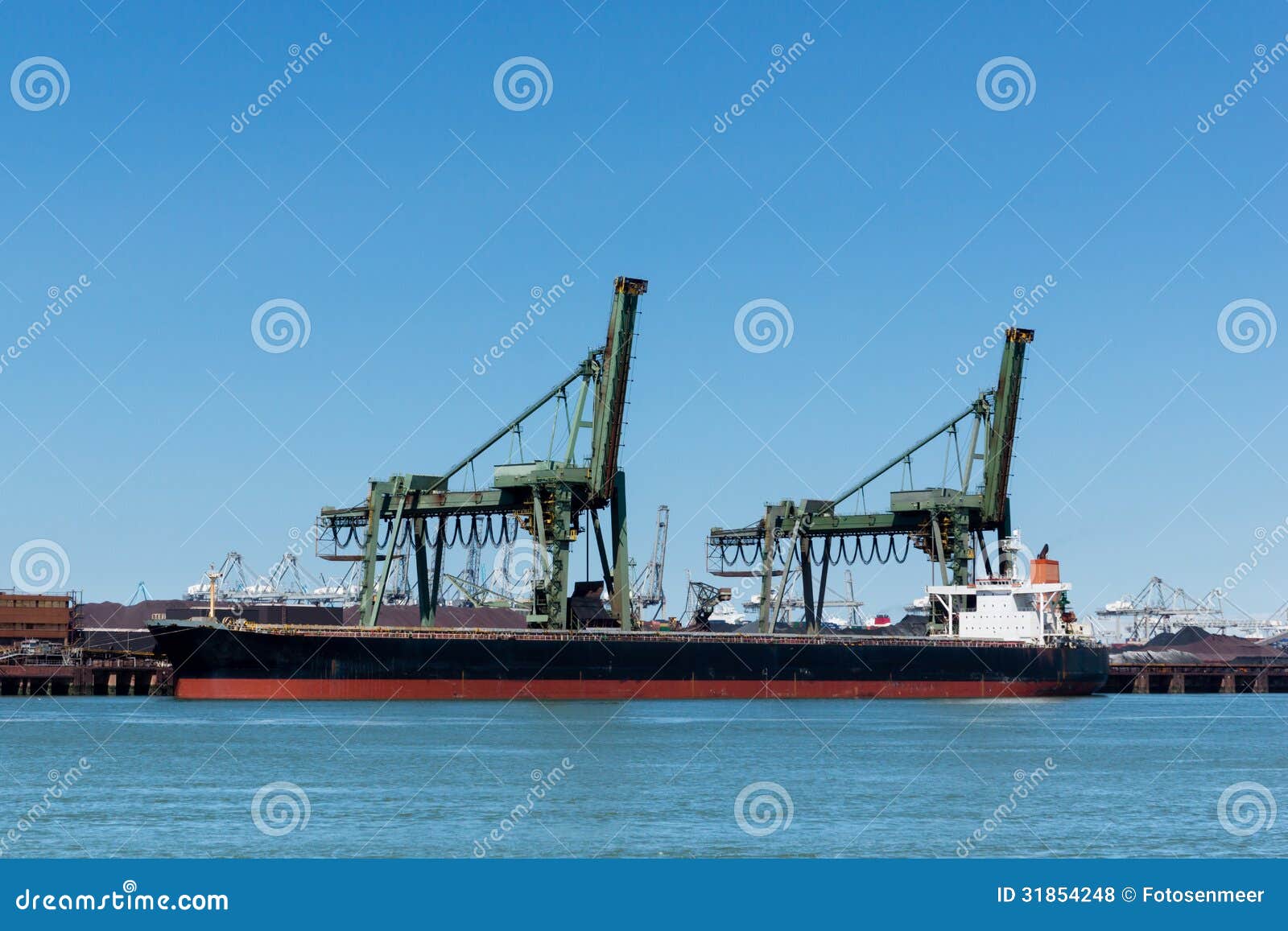 Ship is Unloading the Iron Ore Stock Photo - Image of bulk, freight ...