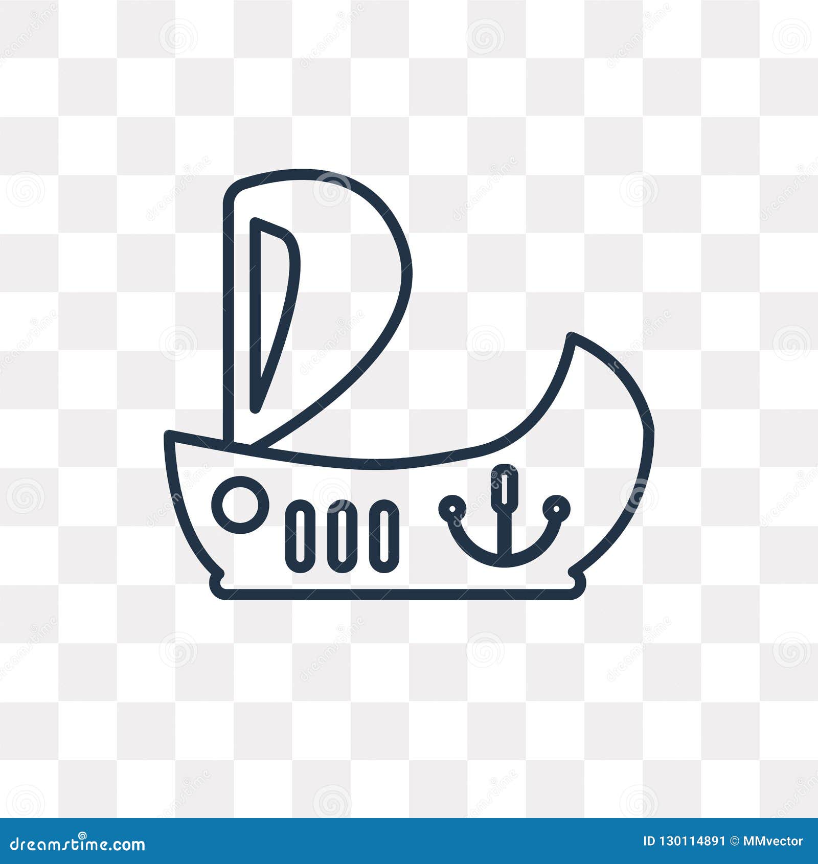 Ship Vector Icon Isolated on Transparent Background, Linear Ship Stock ...