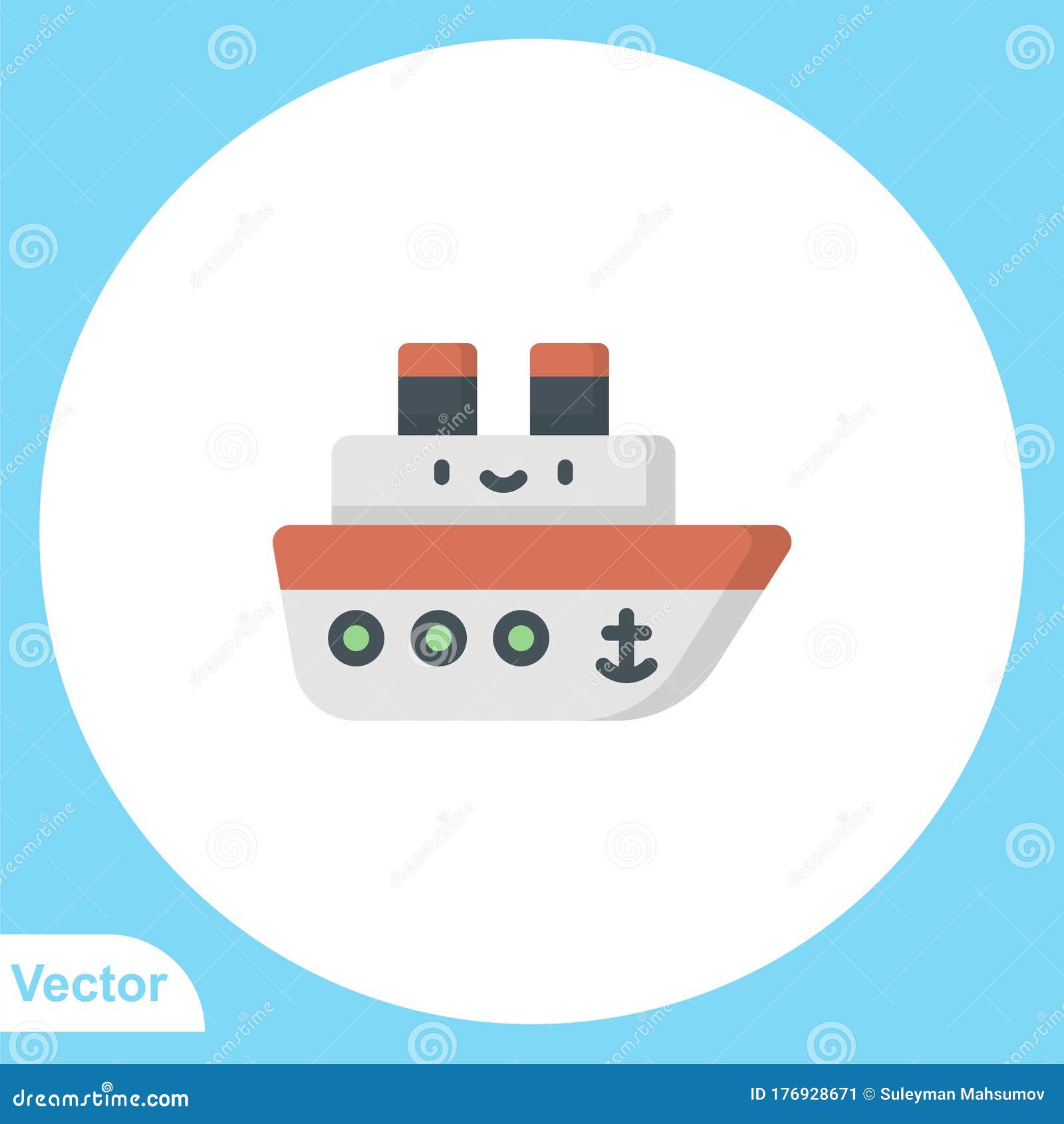 Ship Vector Icon Sign Symbol Stock Vector - Illustration of floating ...