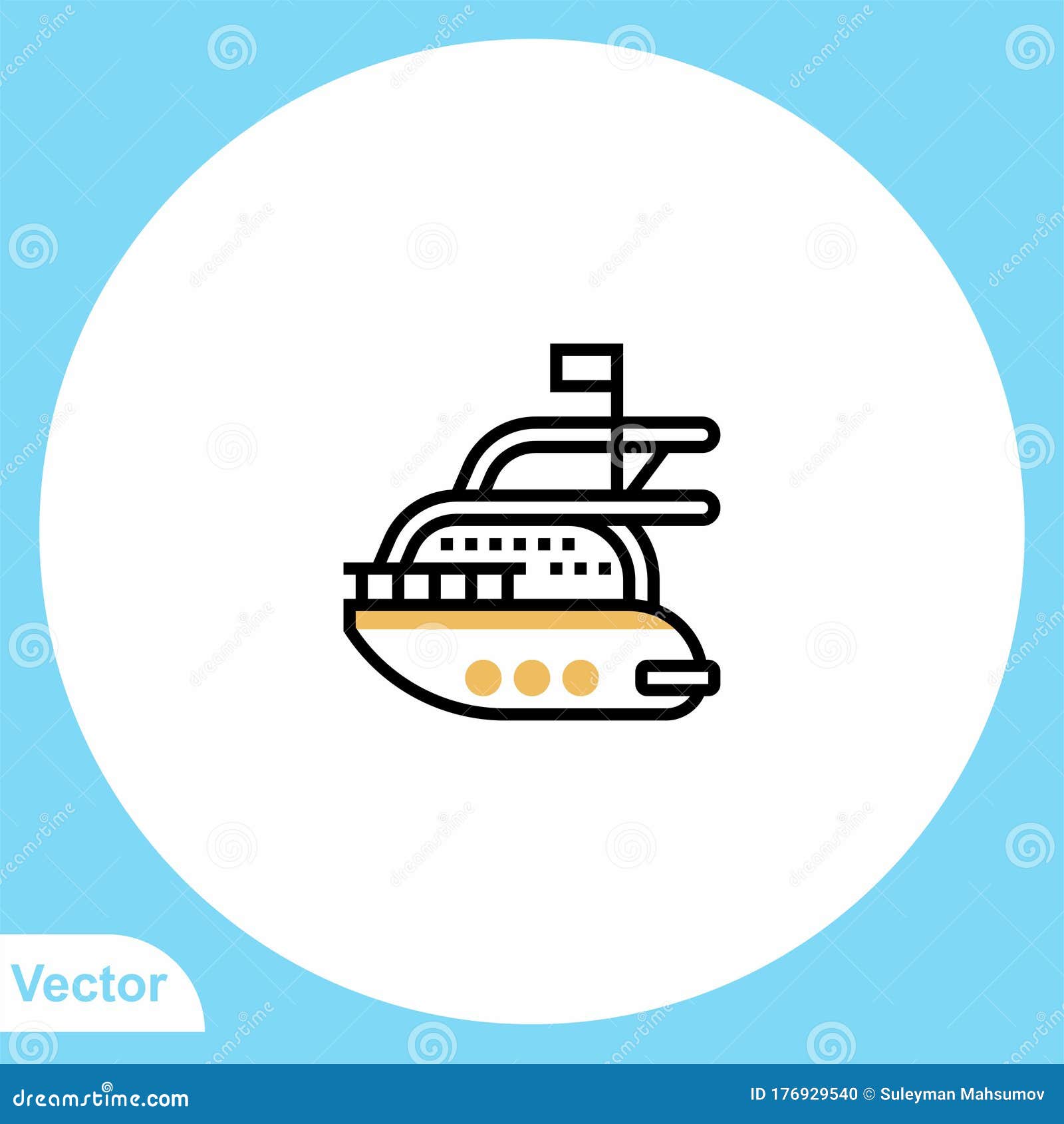 Ship Vector Icon Sign Symbol Stock Illustration - Illustration of liner ...