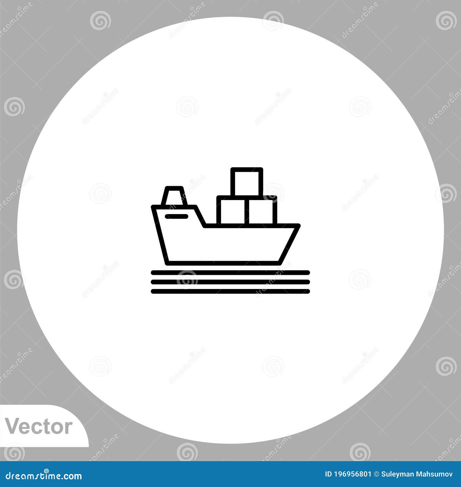 Ship Vector Icon Sign Symbol Stock Vector - Illustration of boat ...