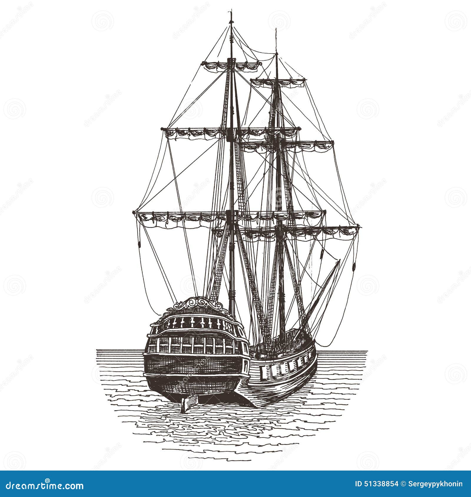 Ship Vector Logo Design Template. Frigate or Stock Vector ...