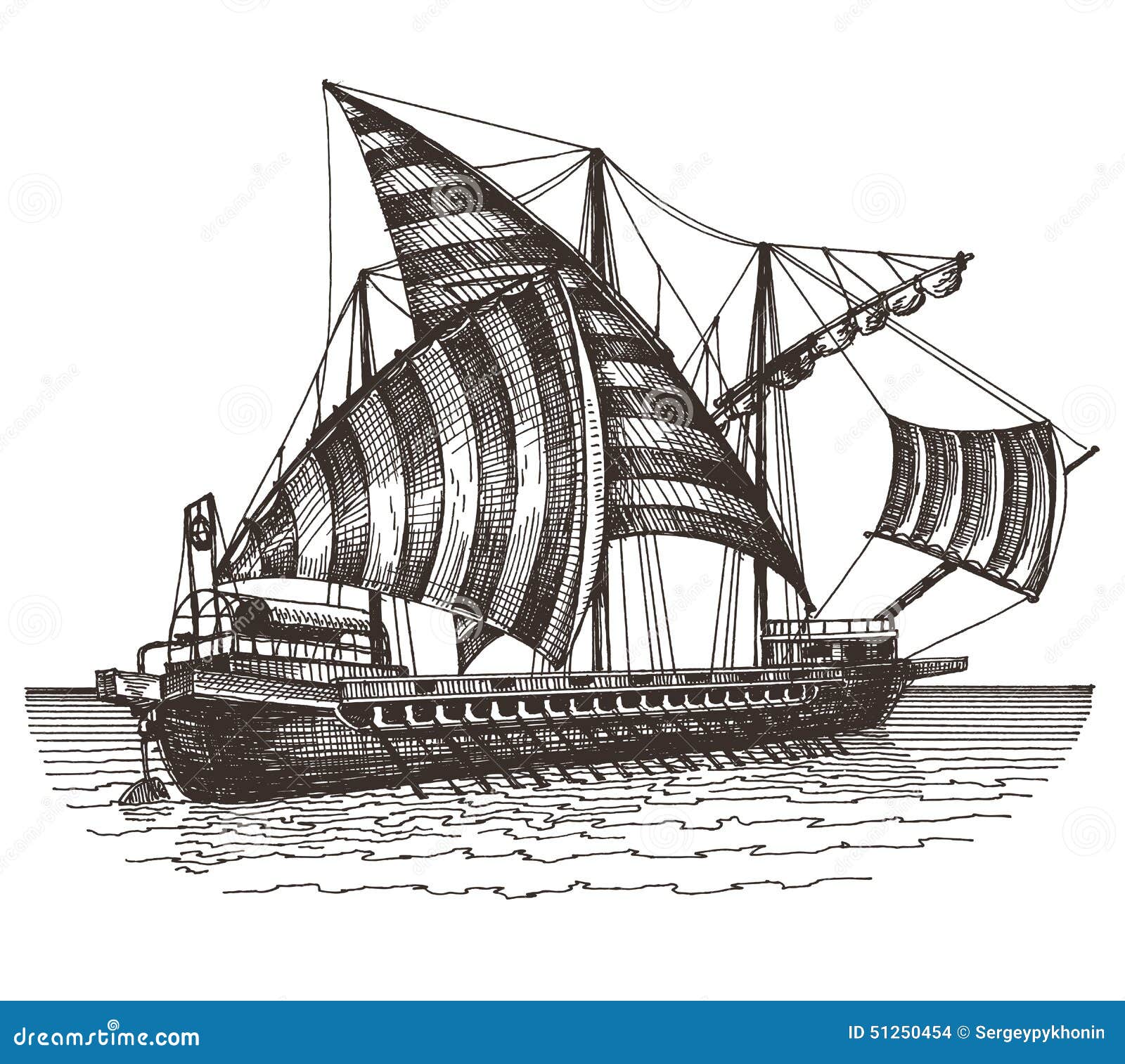 Ship Vector Logo Design Template. Sailing Vessel Stock Vector ...