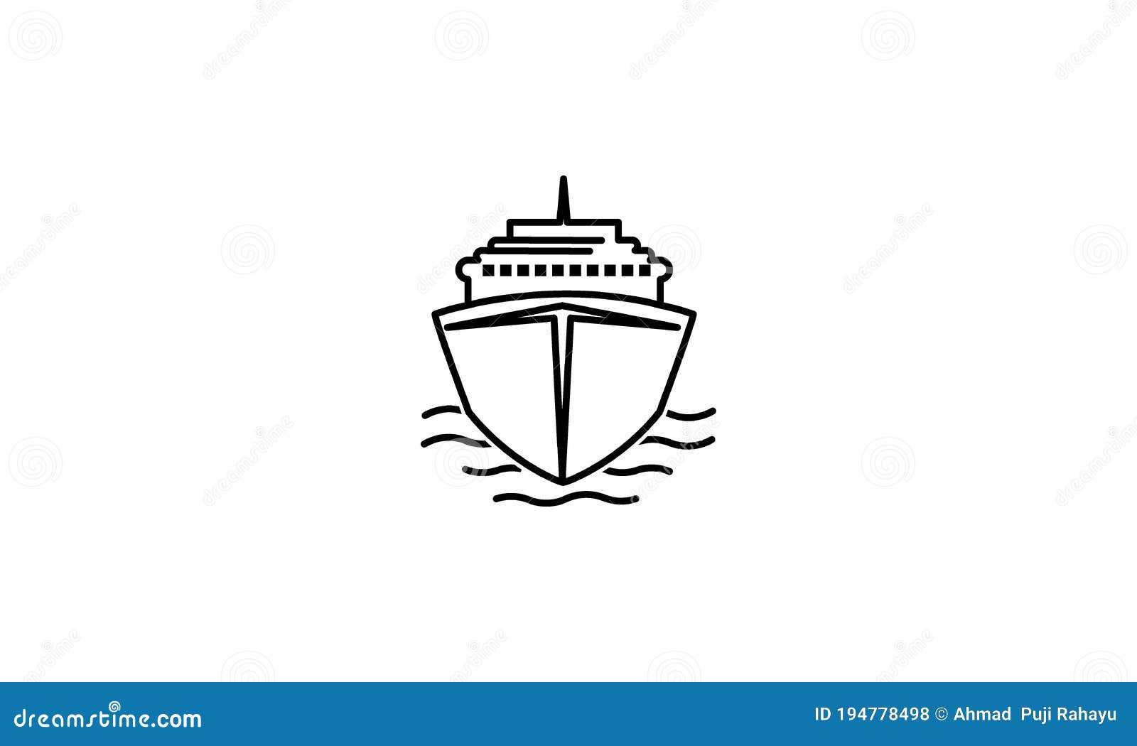 Ship or Vessel or Boat or Vehicle Front Line Logo Design Stock Vector ...