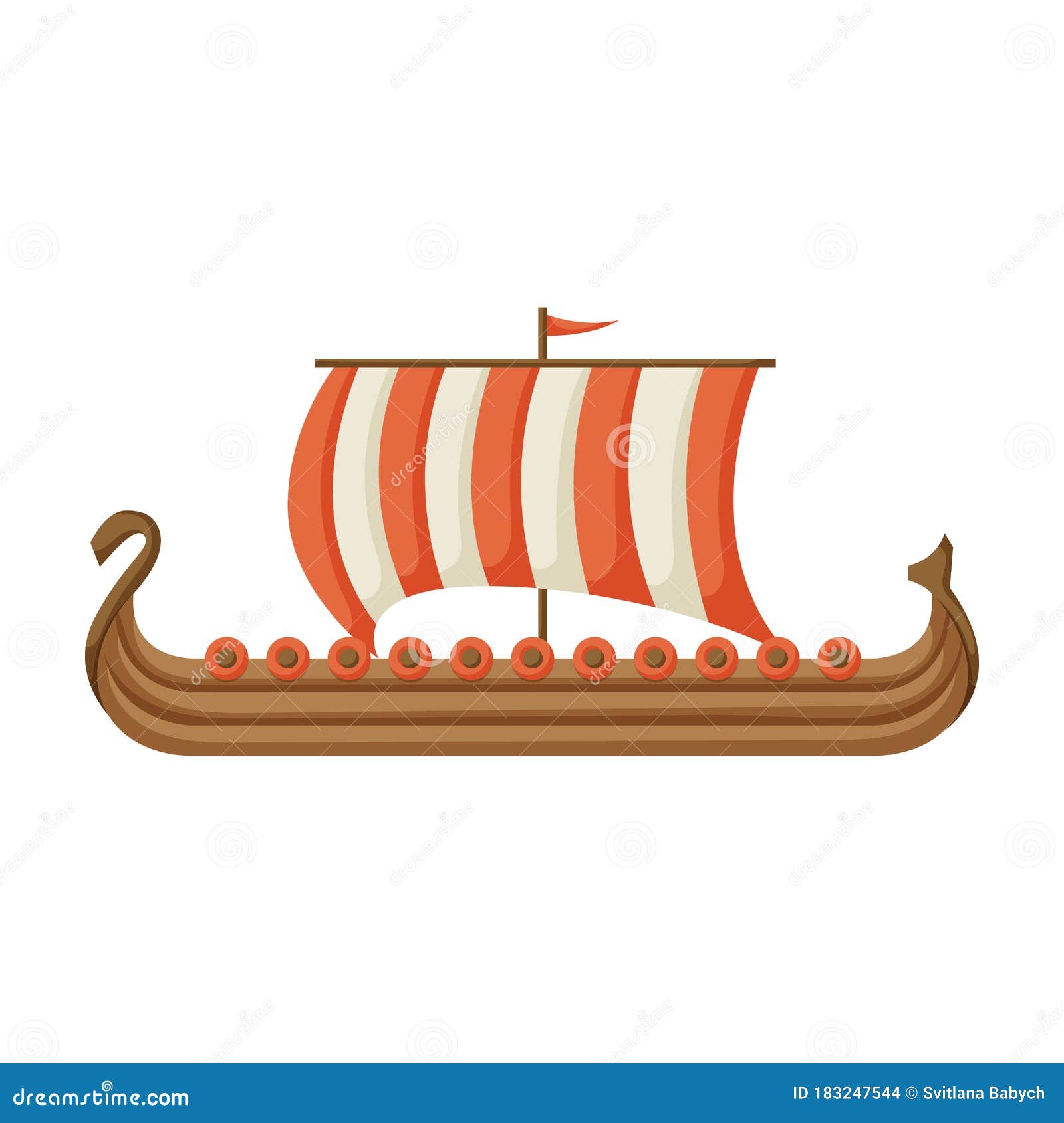 Ship Viking Vector Icon.Cartoon Vector Icon Isolated on White ...