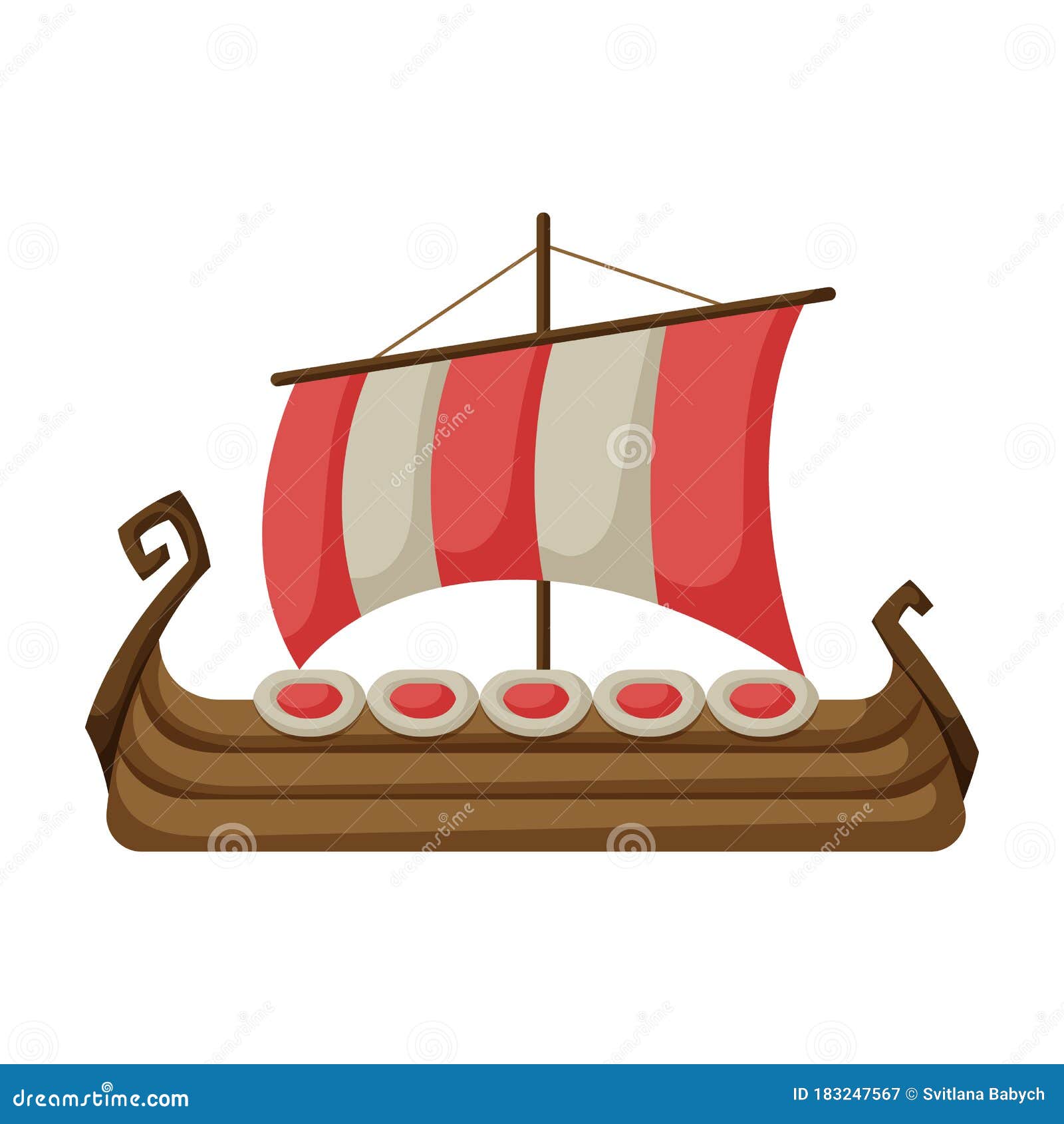 Ship Viking Vector Icon.Cartoon Vector Icon Isolated on White ...