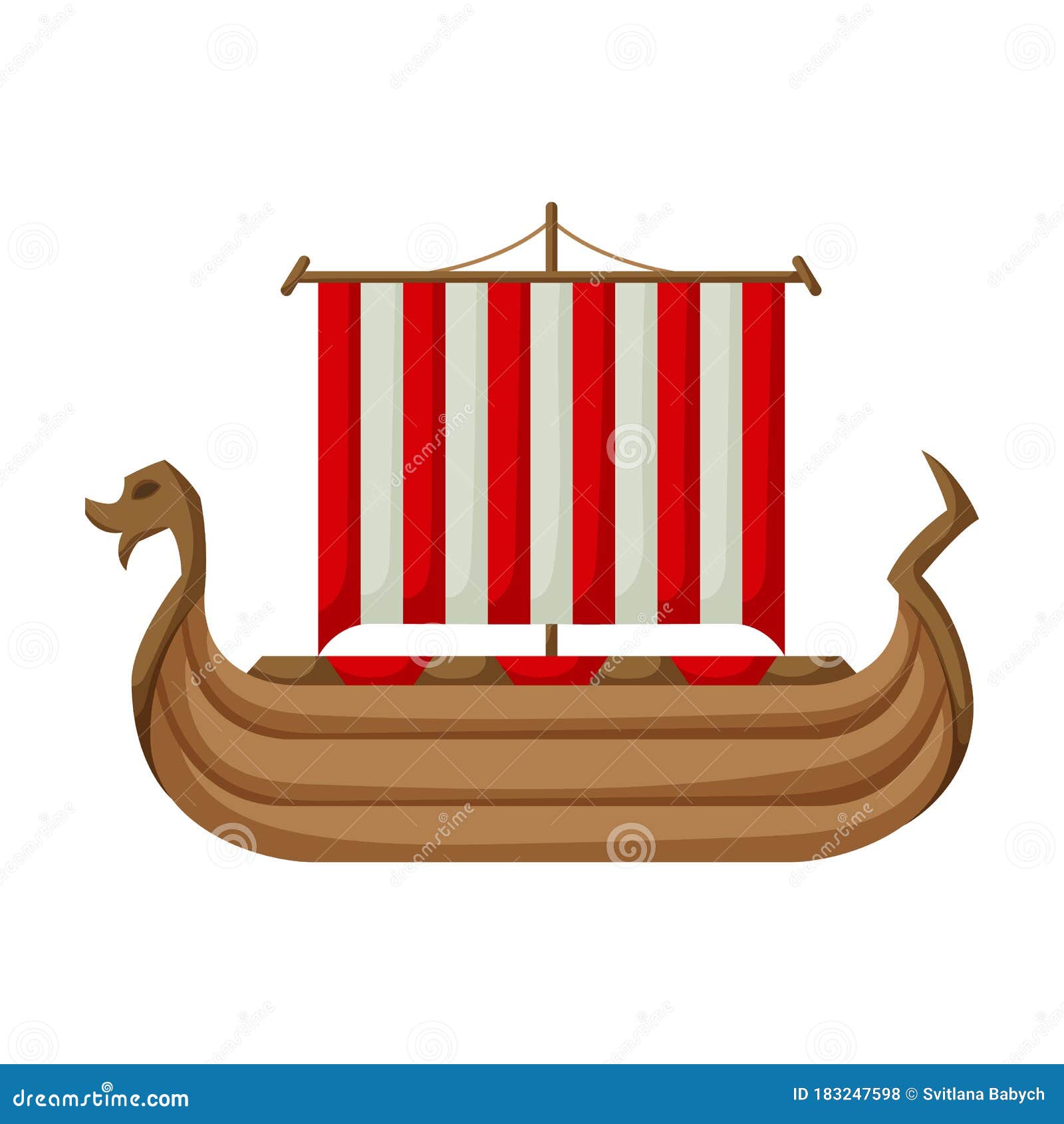 Ship Viking Vector Icon.Cartoon Vector Icon Isolated on White ...