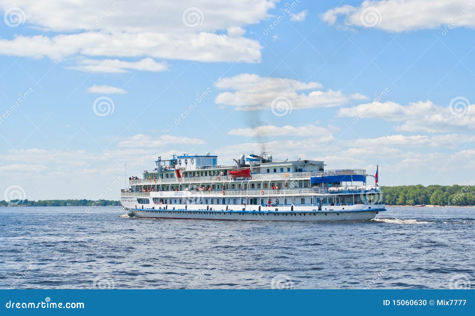 Ship on the Volga stock photo. Image of horizon, landscape - 15060630