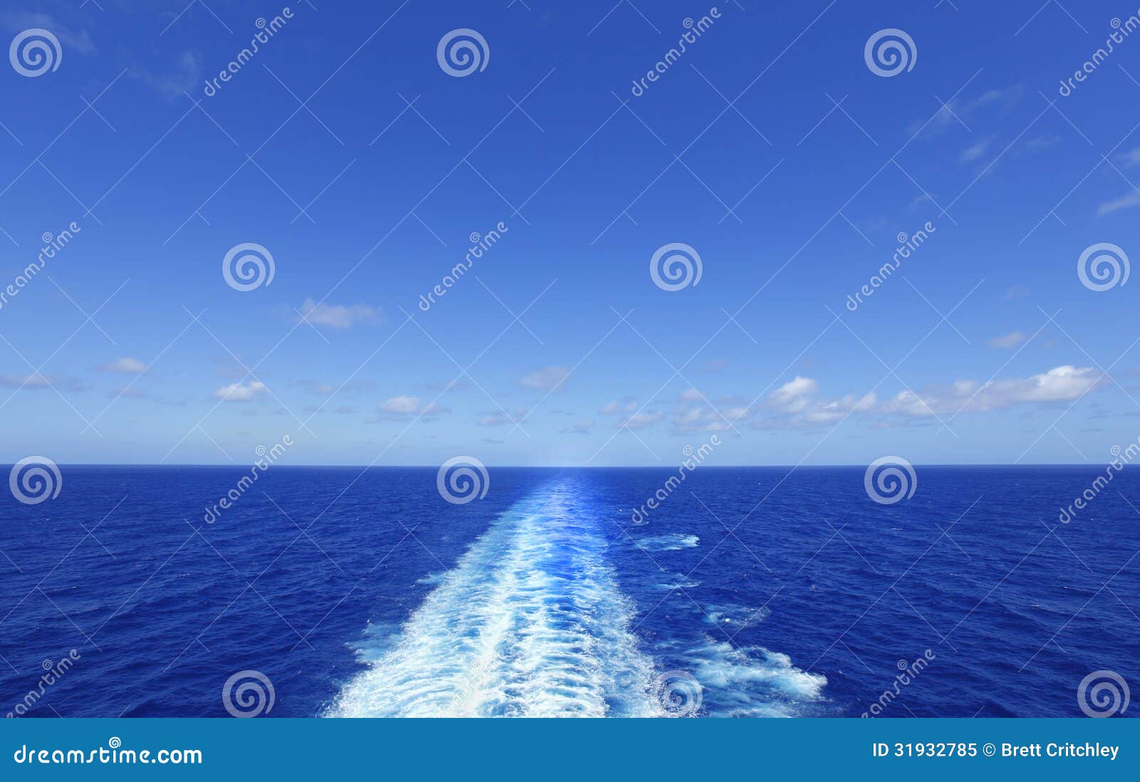 Ship wake in blue ocean stock image. Image of colourful - 31932785