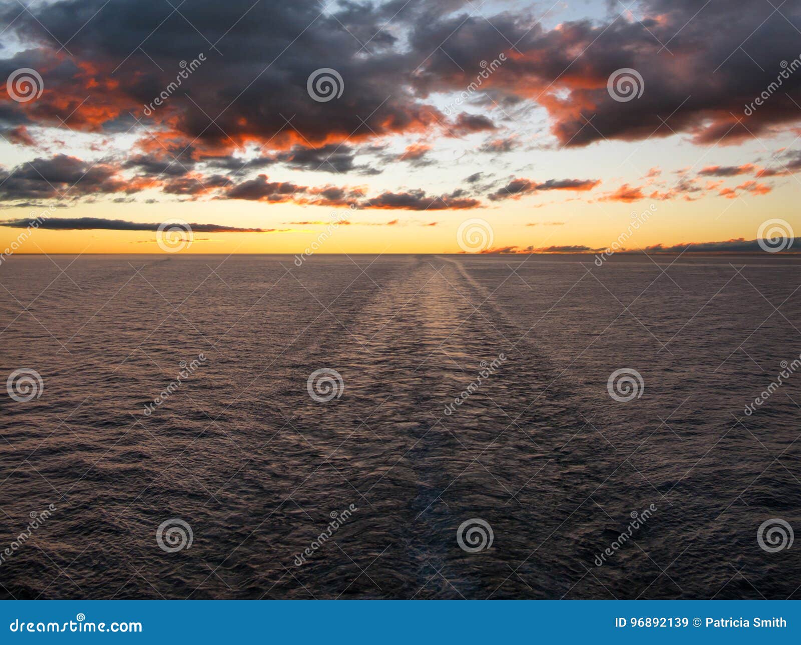 Ship wake after sunset stock image. Image of ship, maritime - 96892139