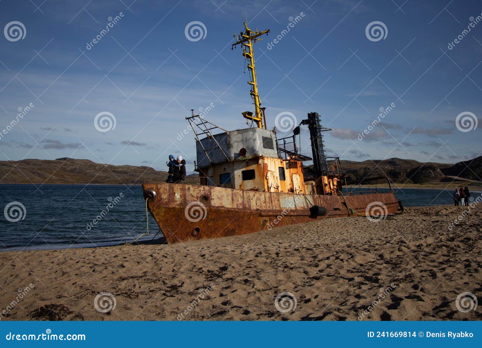Ship Washed Ashore in the Arctic Editorial Stock Image - Image of edge ...