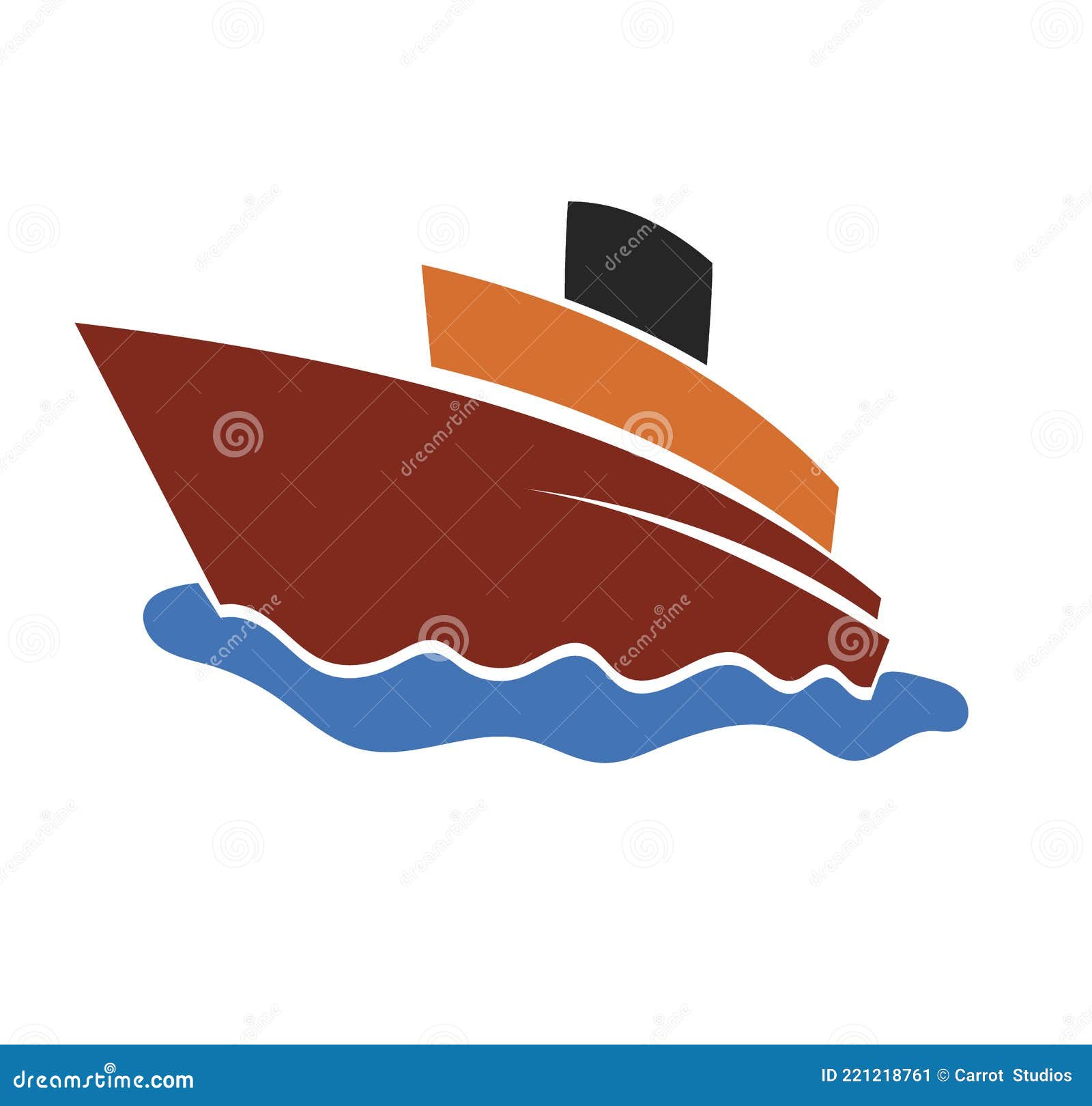 Ship and Wave Logo Design Stock Illustration Stock Vector ...