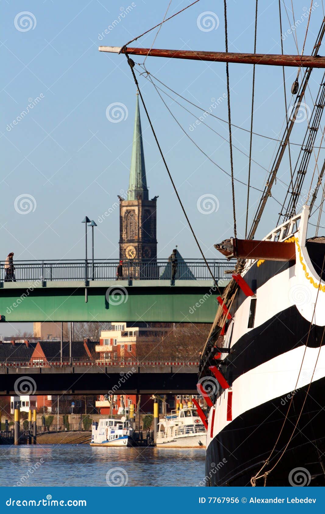 Ship on Weser river stock photo. Image of river, germany - 7767956