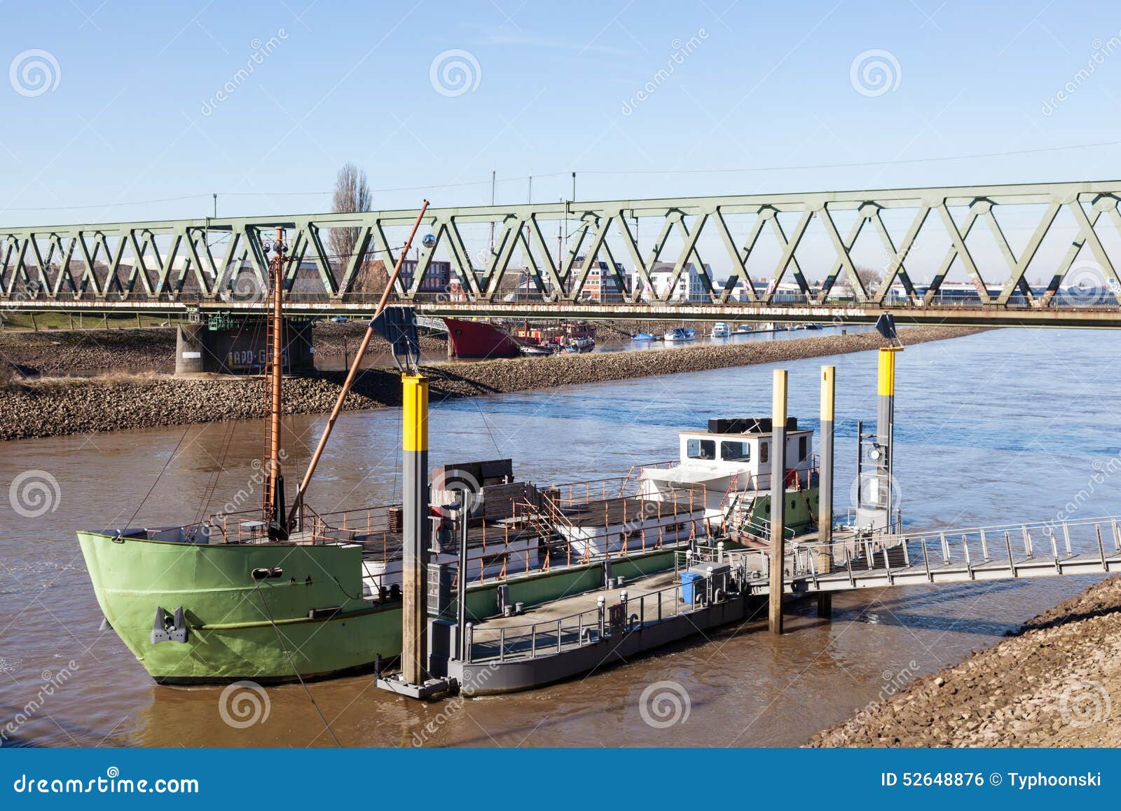 Ship on the Weser River in Bremen Stock Photo - Image of vessel ...