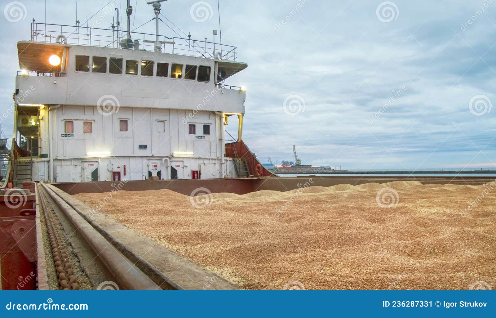 Ship with Wheat in the Port of Loading Editorial Photo - Image of food ...